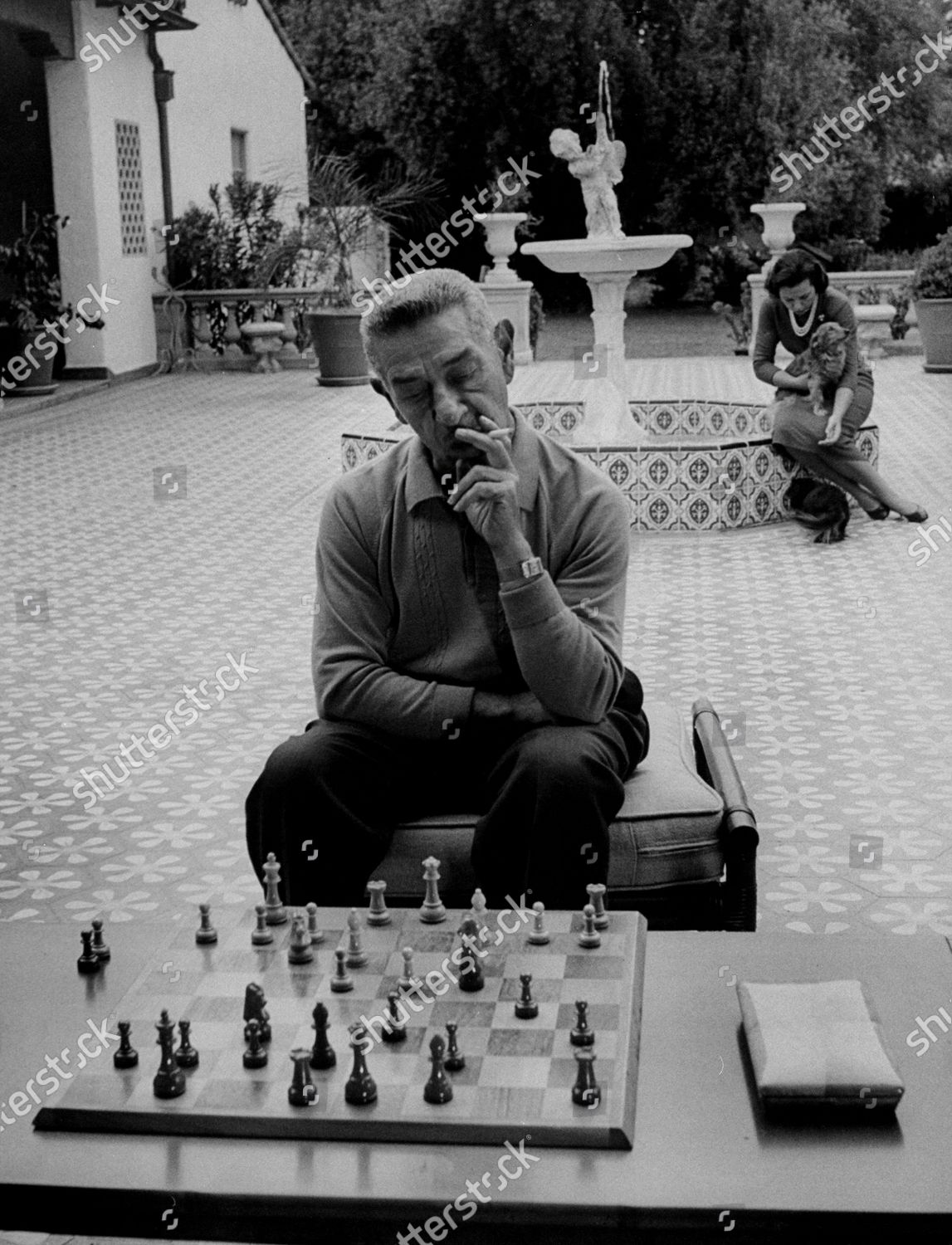Restaurateur Mike Romanoff Playing Chess His Editorial Stock Photo ...