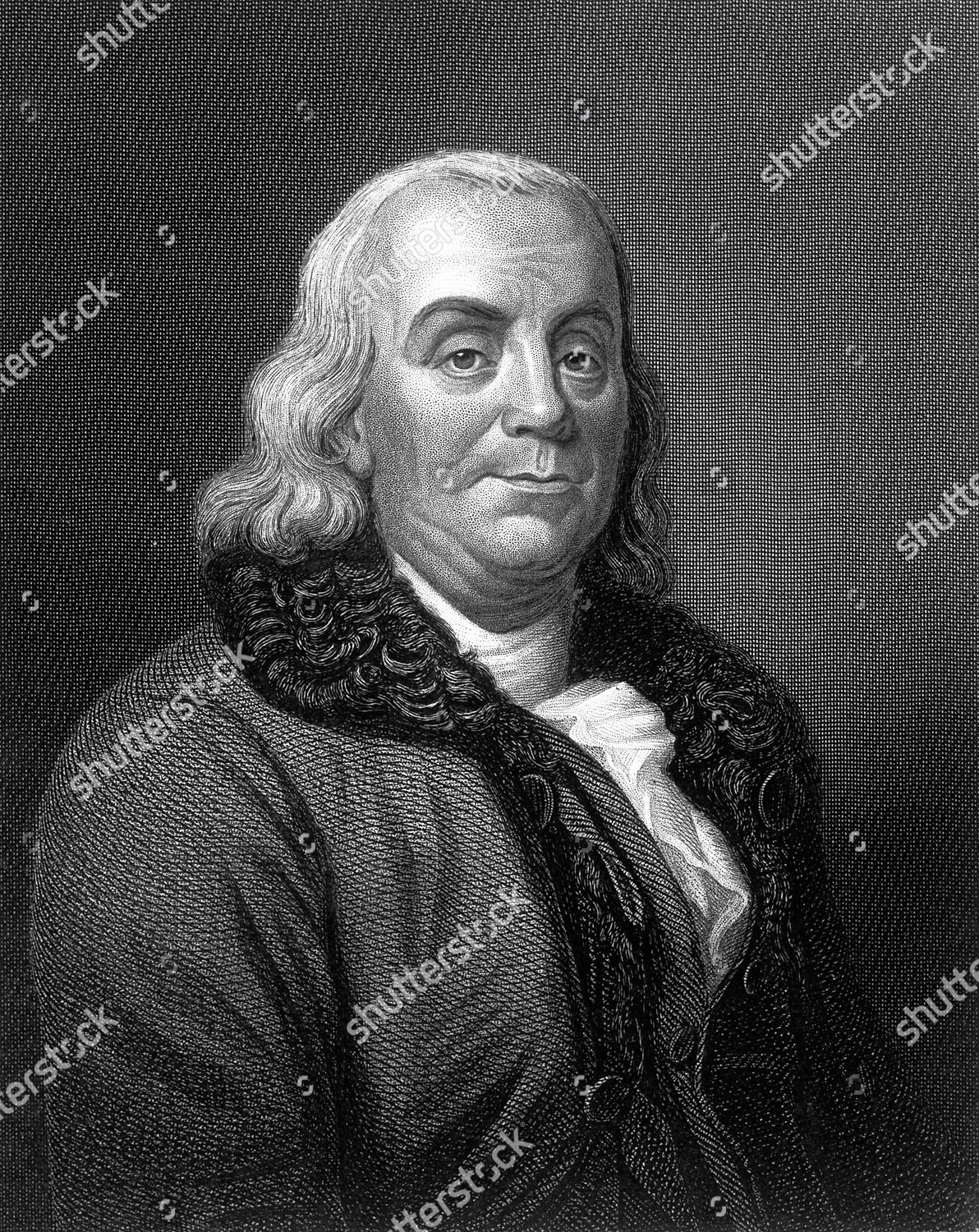 Engraving Benjamin Franklin 17061790 American Philosopher Editorial ...