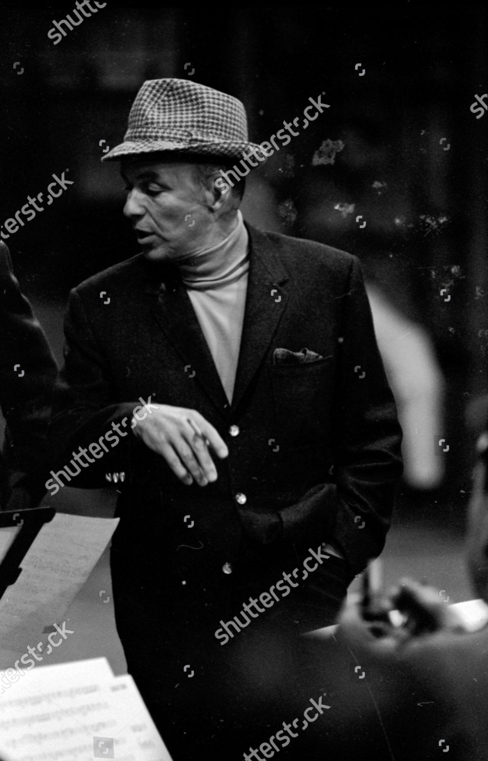 Singer Frank Sinatra Wearing Hat Giving Editorial Stock Photo - Stock ...