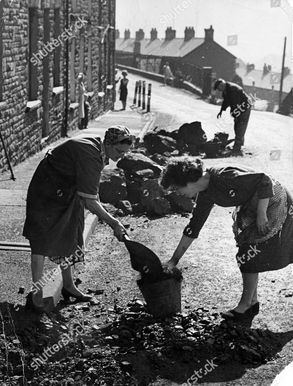 Miners Wives Scooping Coal Into Their Editorial Stock Photo - Stock ...