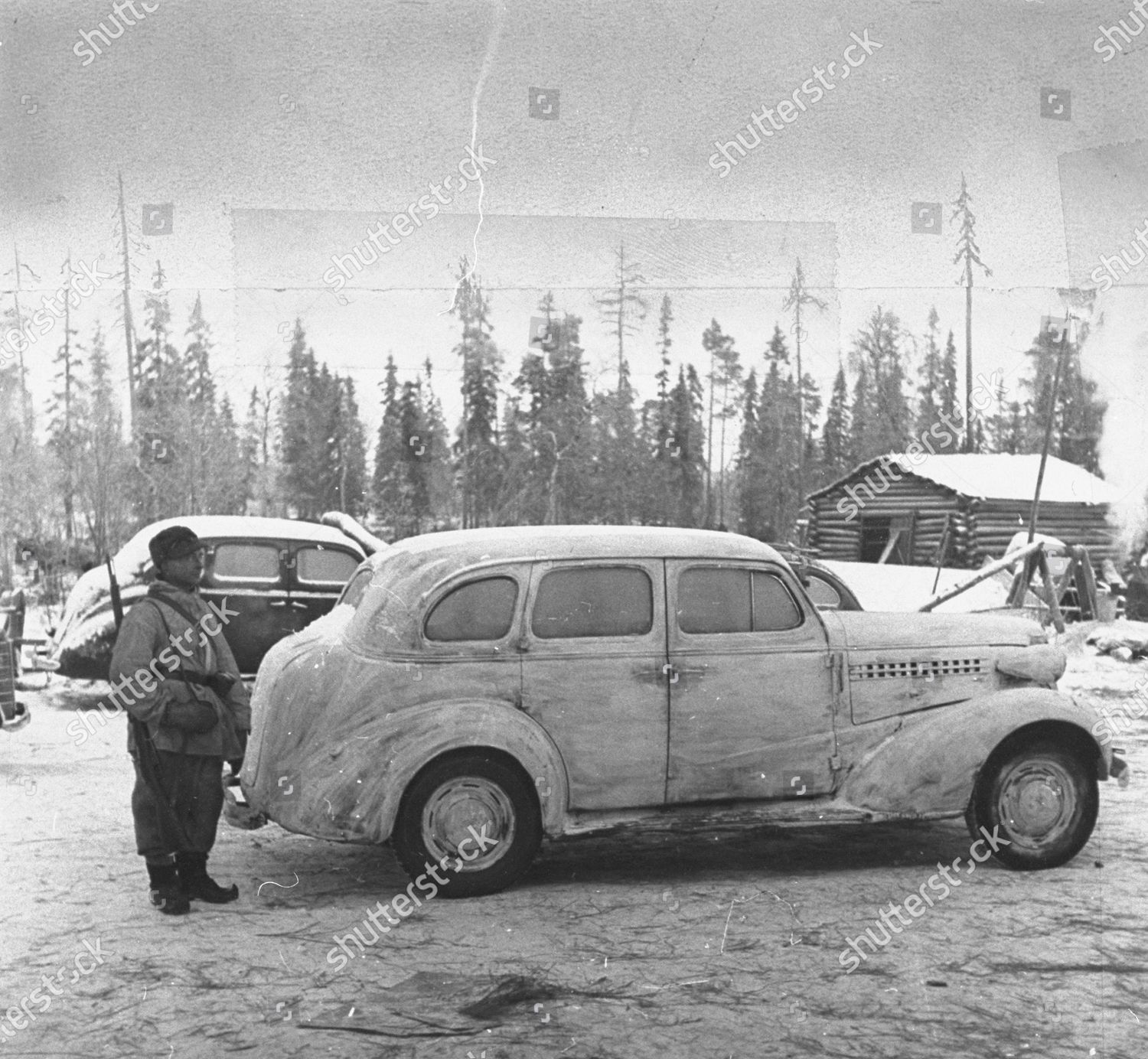 Man Standing Behind Car Finland December Editorial Stock Photo - Stock ...