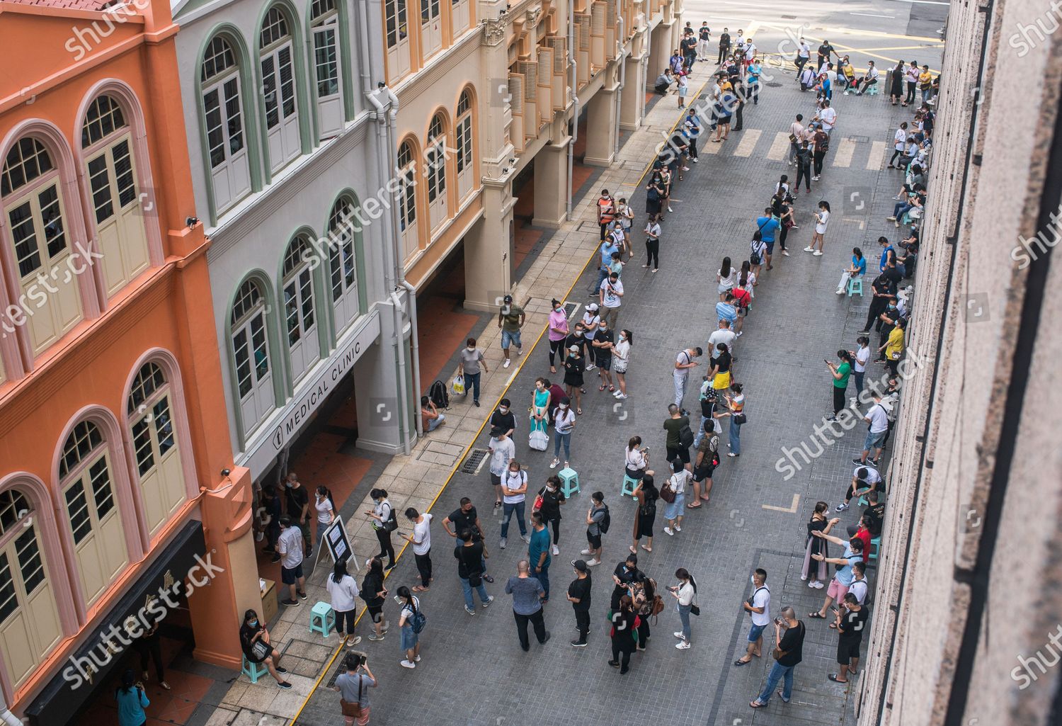 Long Queue Snakes Outside Clinic People Editorial Stock Photo - Stock ...