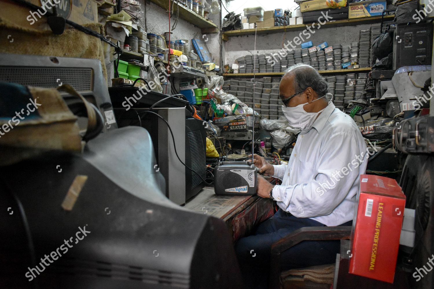 Person Repairing Radio Set Inside Workshop Editorial Stock Photo ...
