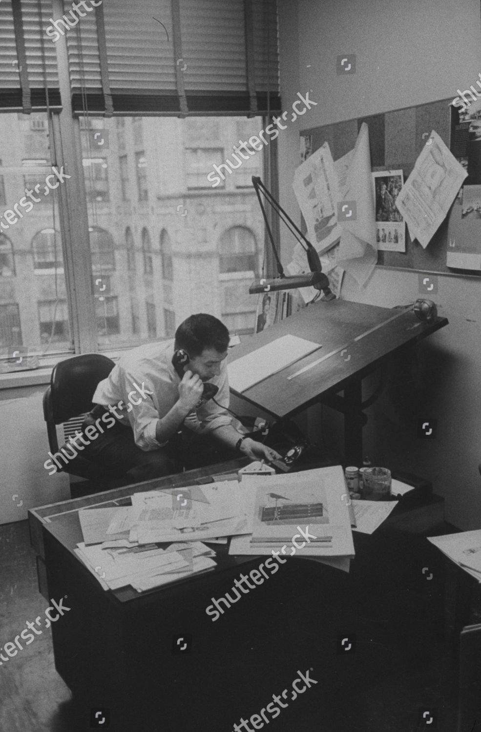Draftsman Office Working 1957 Editorial Stock Photo - Stock Image ...