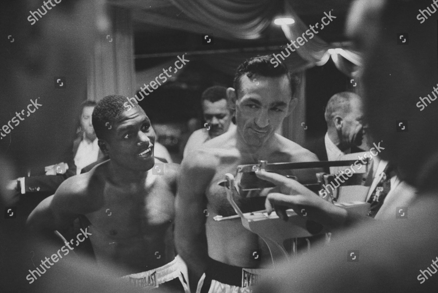 Carmen Basilio Johnny Saxton Being Weighted Editorial Stock Photo ...
