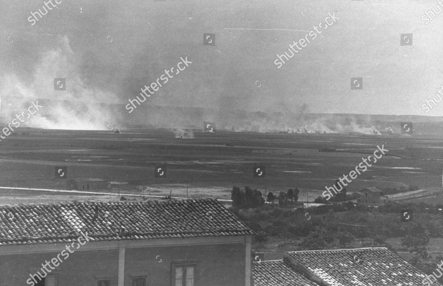 Aerial View Fire During Battle Gela Editorial Stock Photo - Stock Image ...