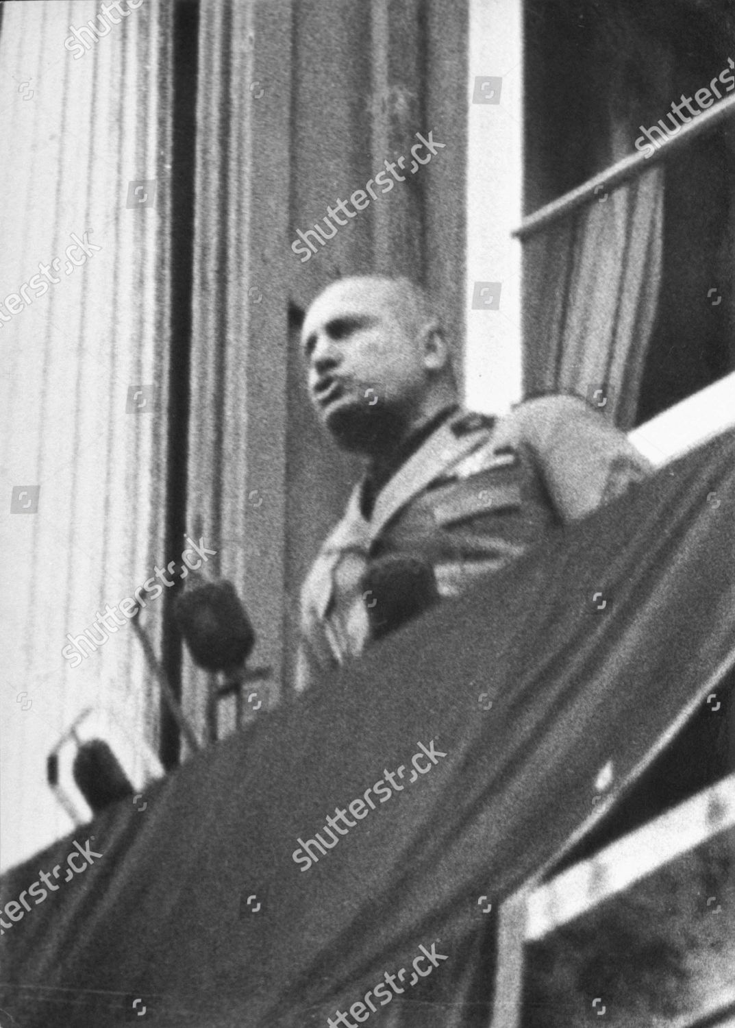 Italian Fascist Dictator Benito Mussolini Giving Editorial Stock Photo ...
