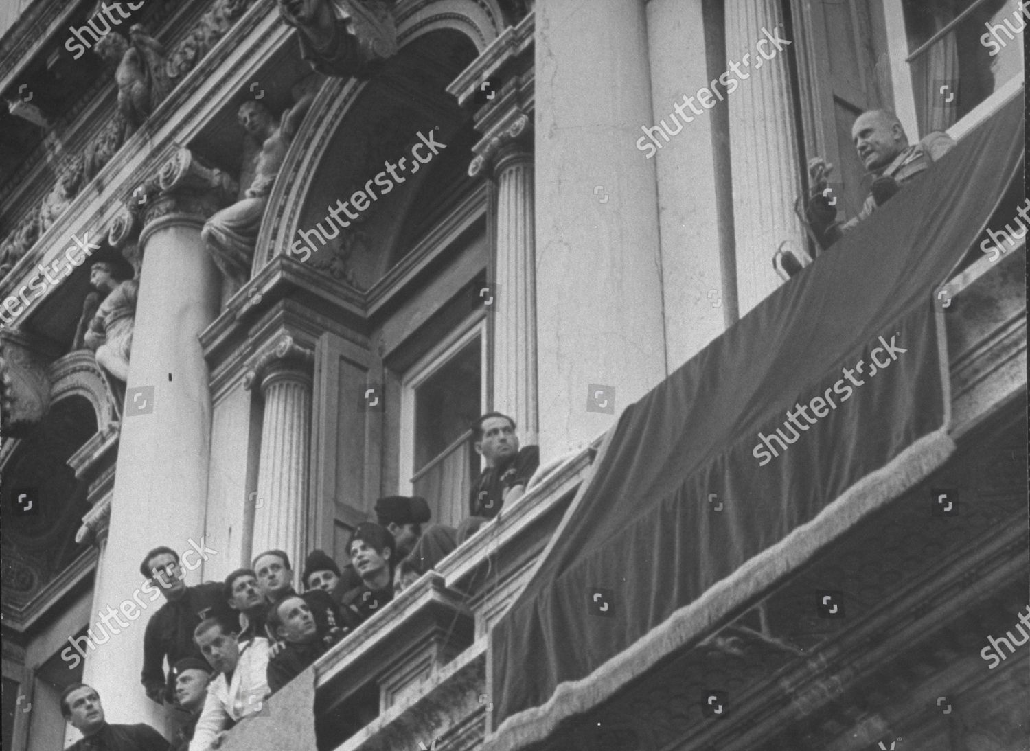 Italian Fascist Dictator Benito Mussolini Giving Editorial Stock Photo ...