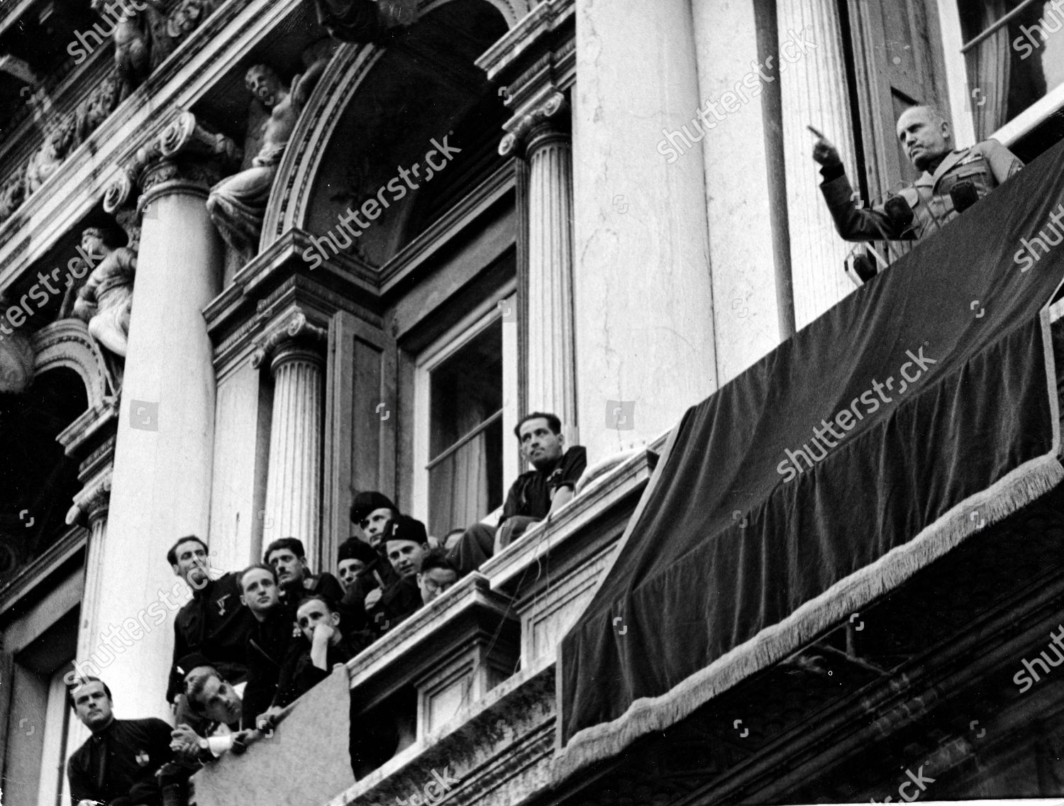 Italian Fascist Dictator Benito Mussolini Giving Editorial Stock Photo ...
