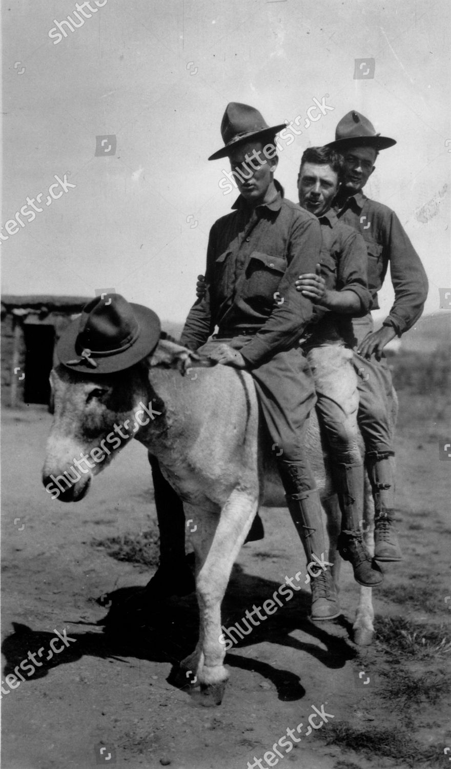 Men Riding Donkey During Mexican Expedition Editorial Stock Photo ...