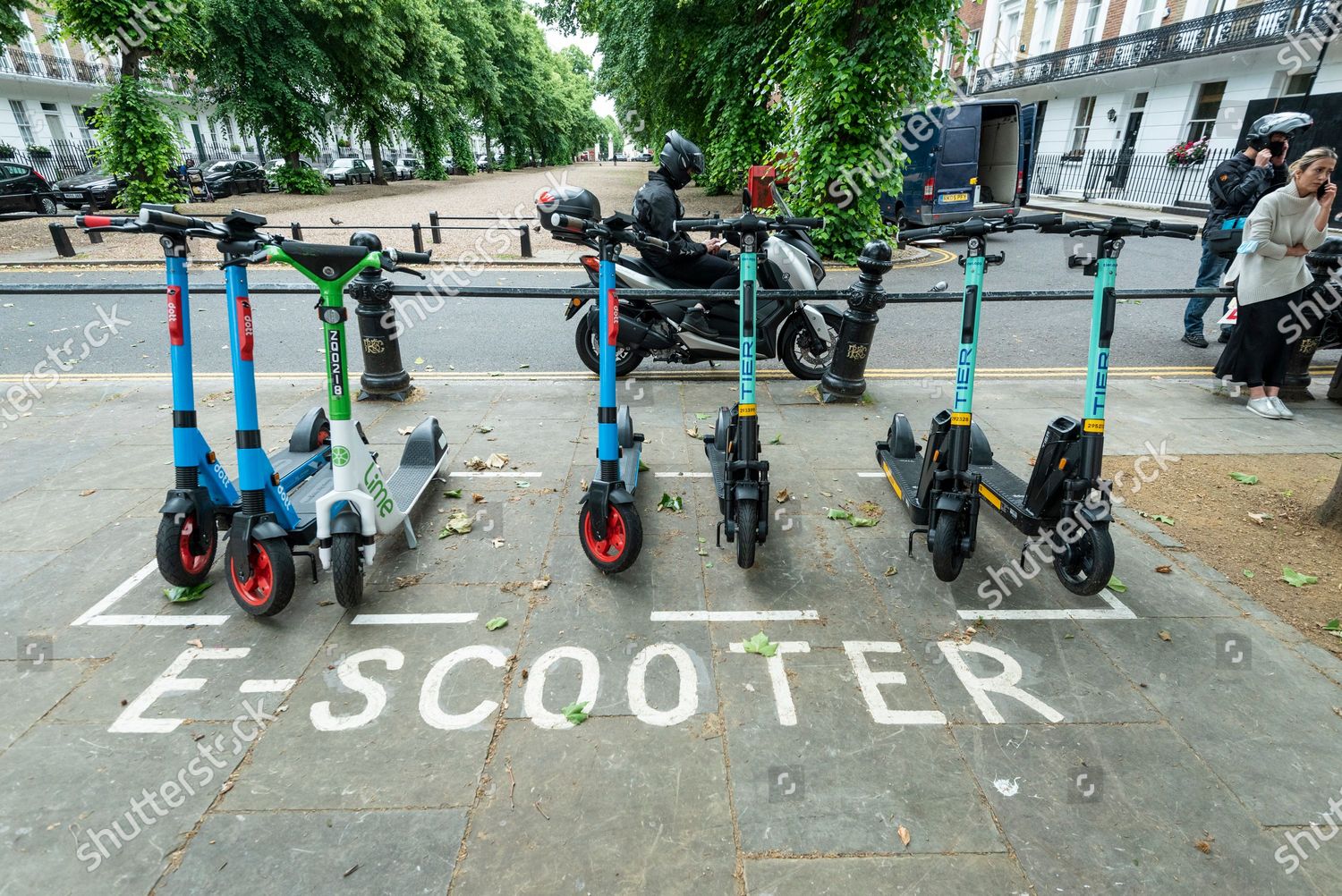 Rental E Scooters Parked Designated Parking Editorial Stock Photo ...
