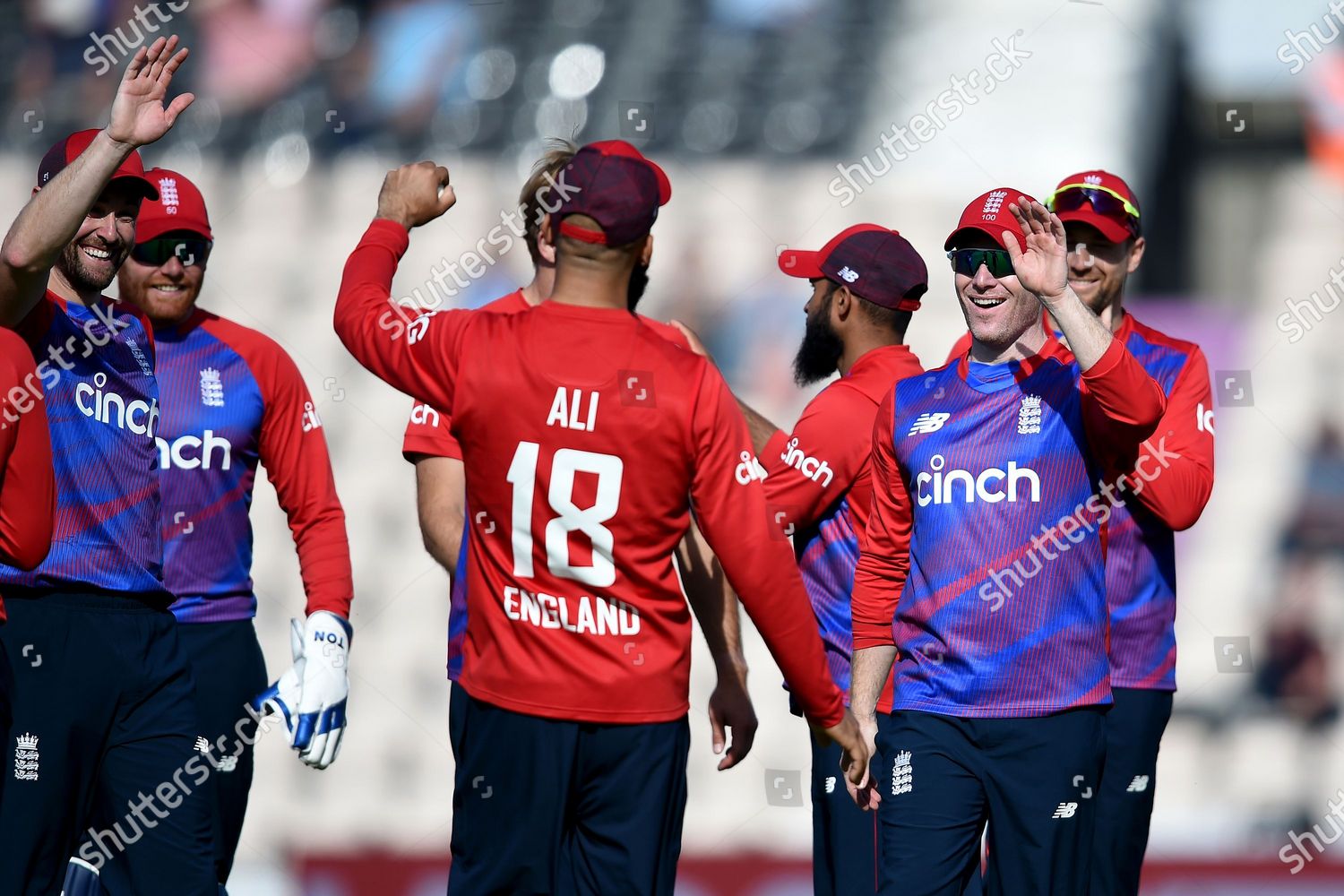 Eoin Morgan England Celebrate Wicket During Editorial Stock Photo ...