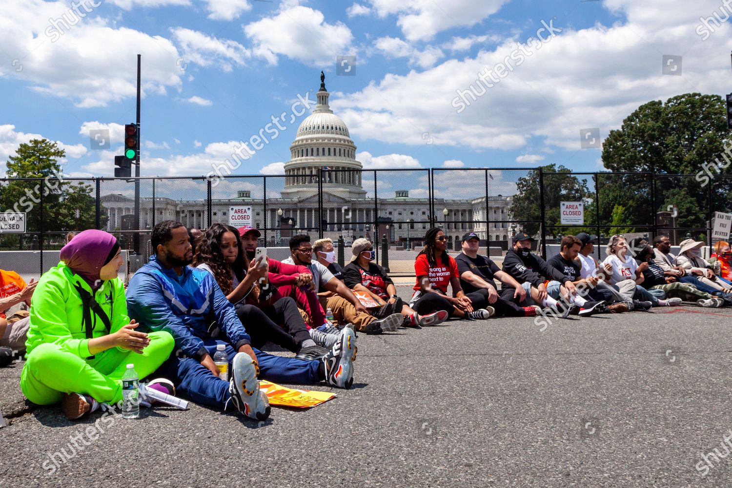 Protesters Block Street Front Us Capitol Editorial Stock Photo - Stock ...