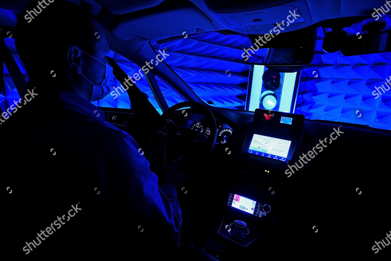Technician Sits Police Car Test Lab Editorial Stock Photo - Stock Image ...