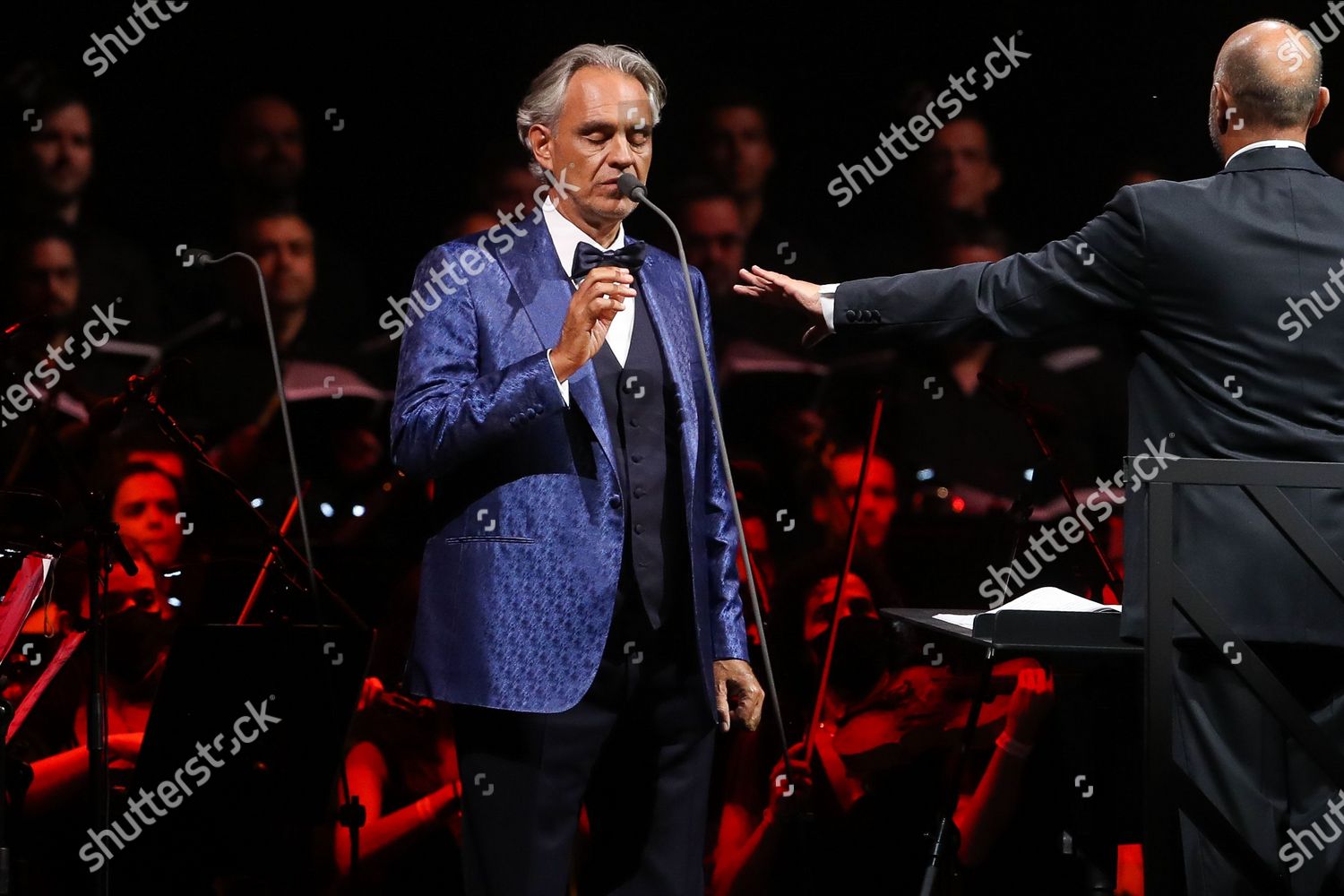 Italian Tenor Andrea Bocelli Performs During Editorial Stock Photo ...