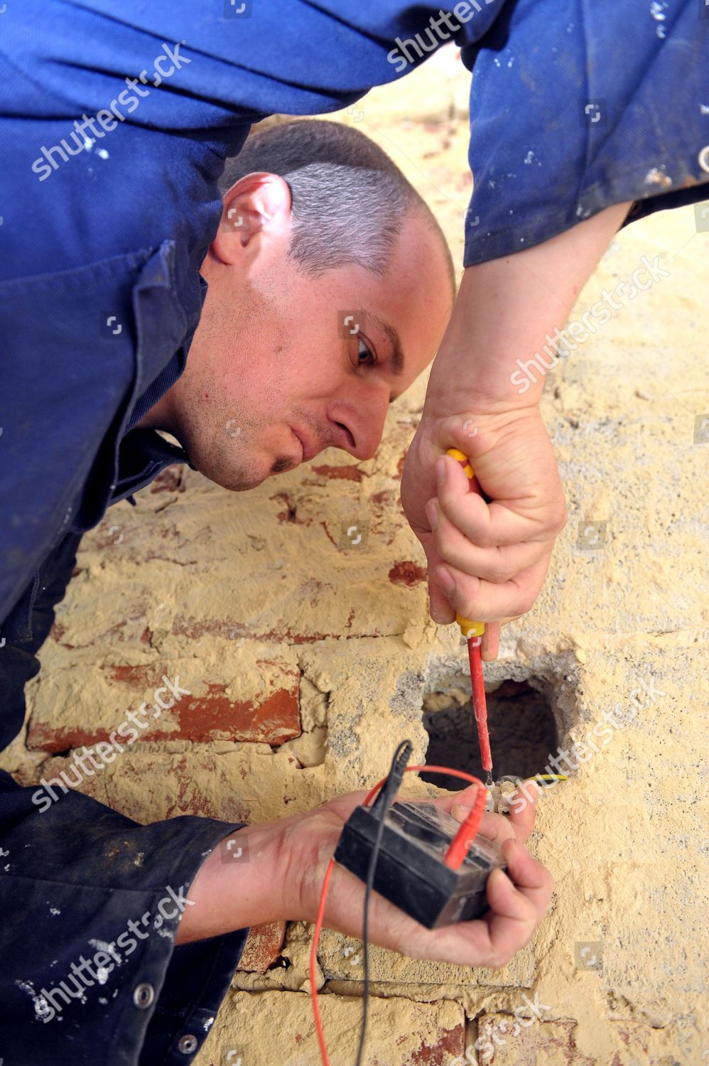 Model Released Man Renovating House Rewiring Editorial Stock Photo ...