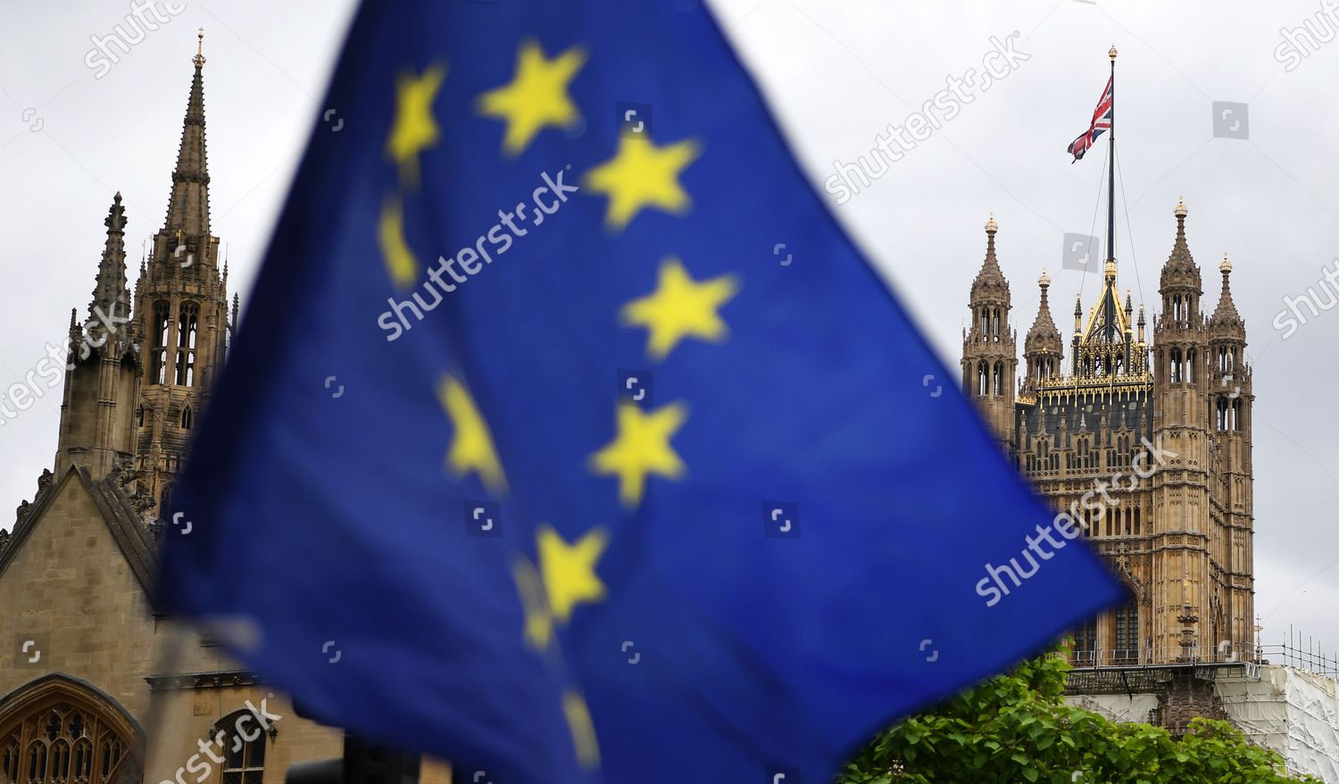 Eu Flag Outside Parliament London Britain Editorial Stock Photo - Stock ...