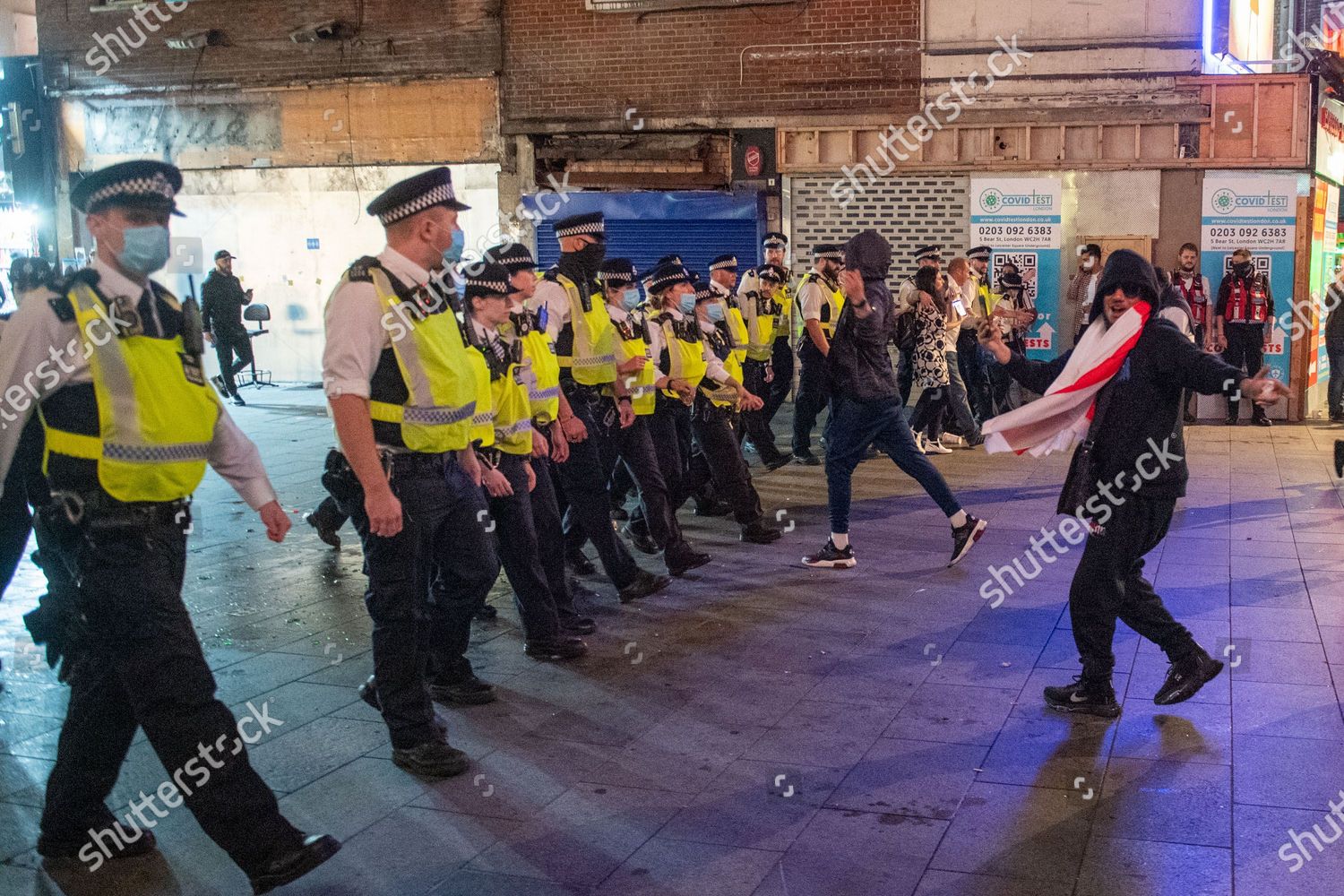 People Confront Police Officers Football Fans Editorial Stock Photo ...