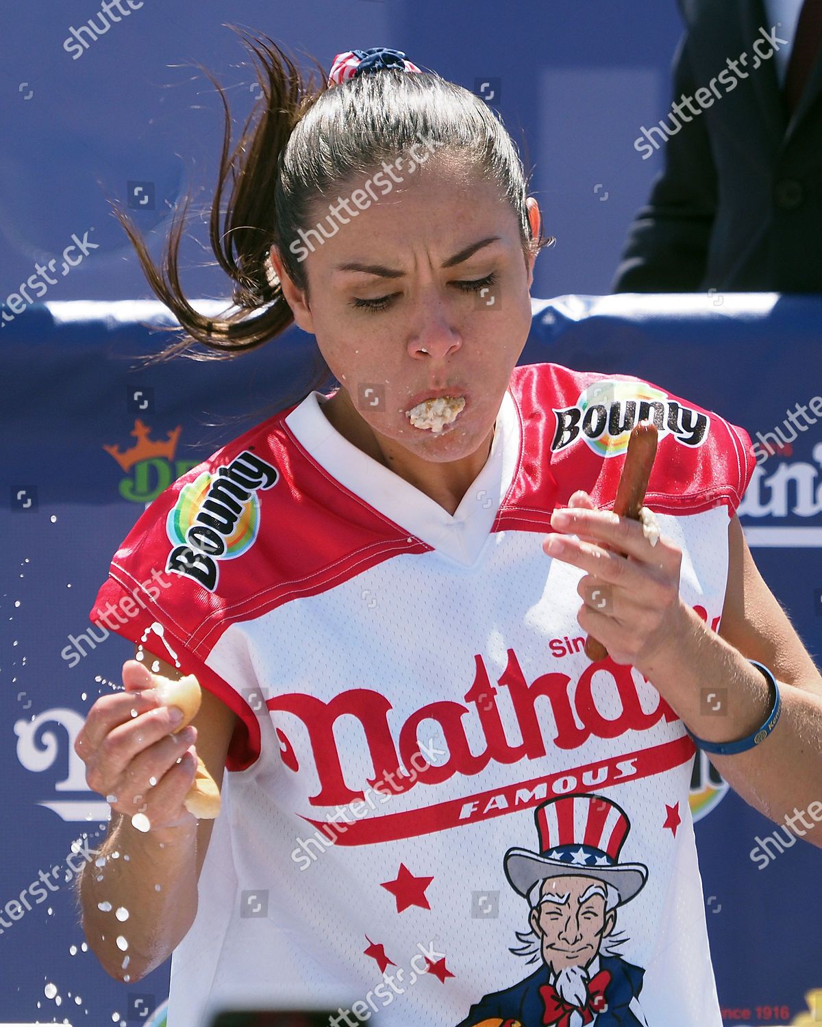 Womans Hot Dog Eating Champion Michelle Editorial Stock Photo - Stock ...