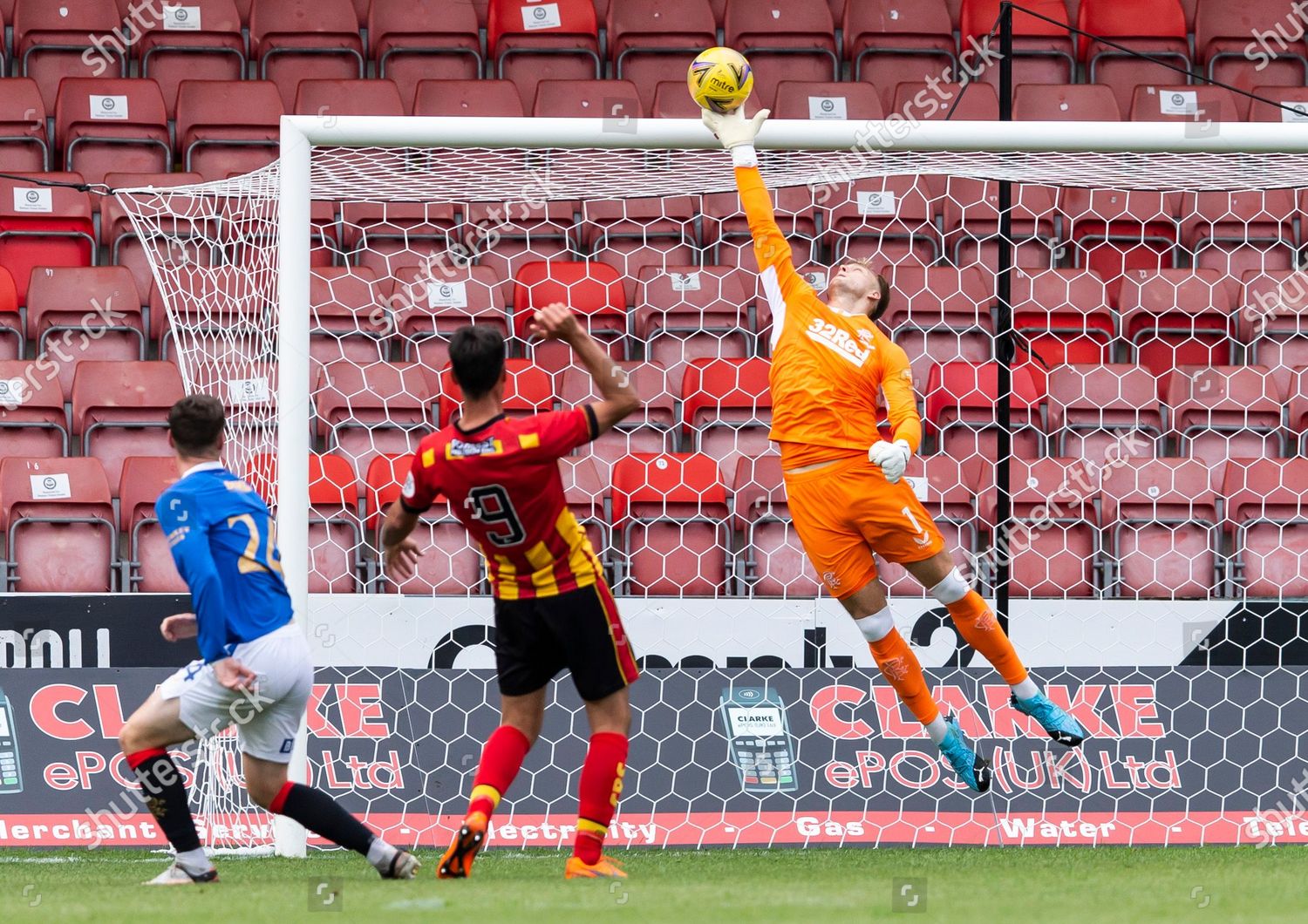 Rangers Goalkeeper Robbie Mccrorie Saves Shot Editorial Stock Photo ...