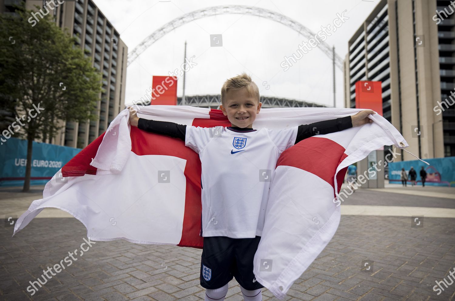 7 Yearold Shay Holds England Flag Editorial Stock Photo - Stock Image ...