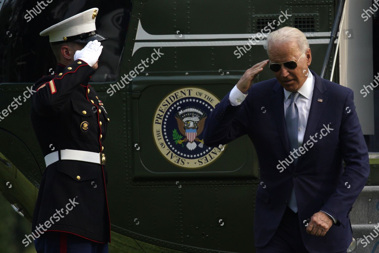 Us President Joe Biden Salutes Steps Editorial Stock Photo - Stock ...