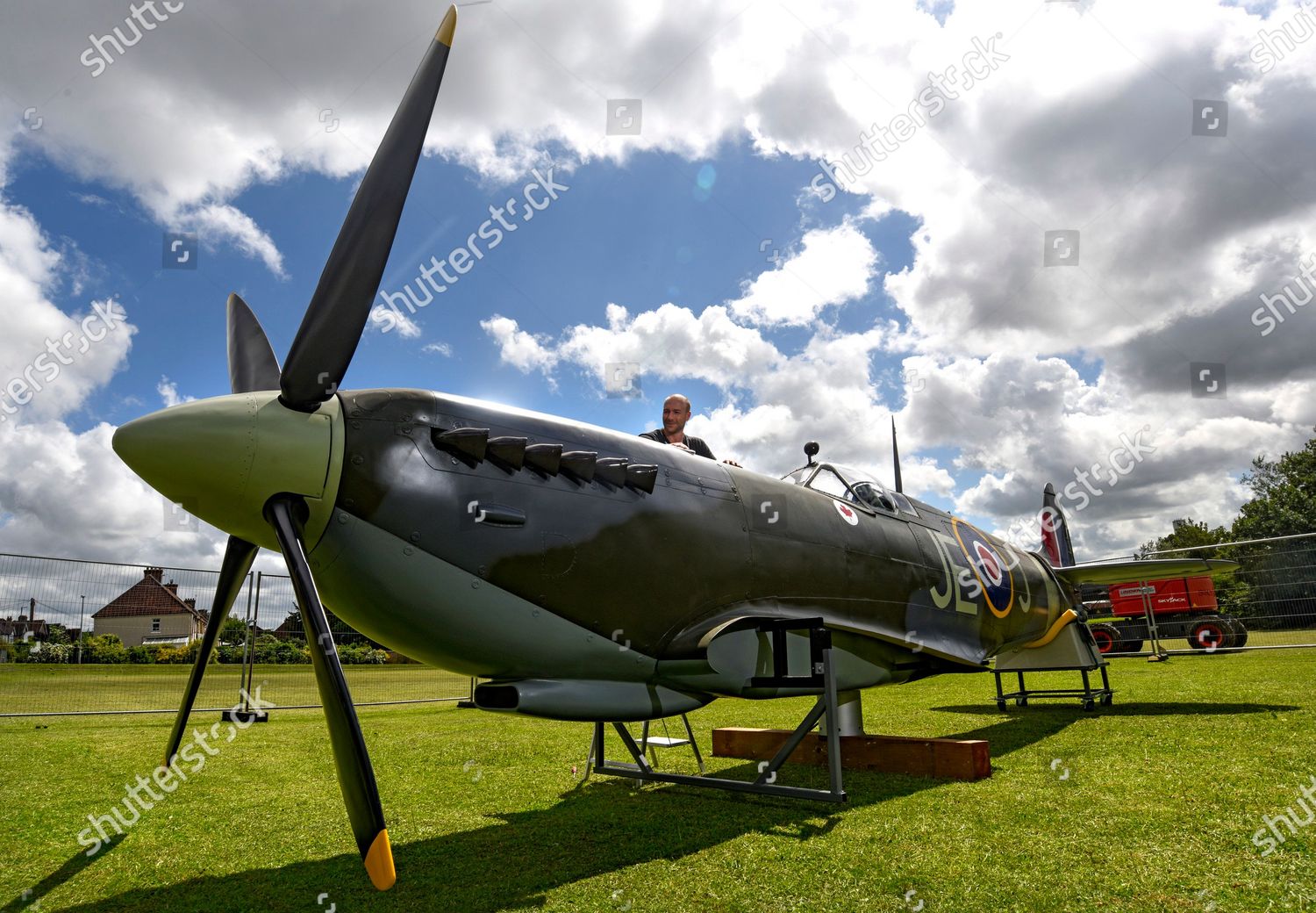 Stefan Bailey Cleaning Side Replica Spitfire Editorial Stock Photo ...