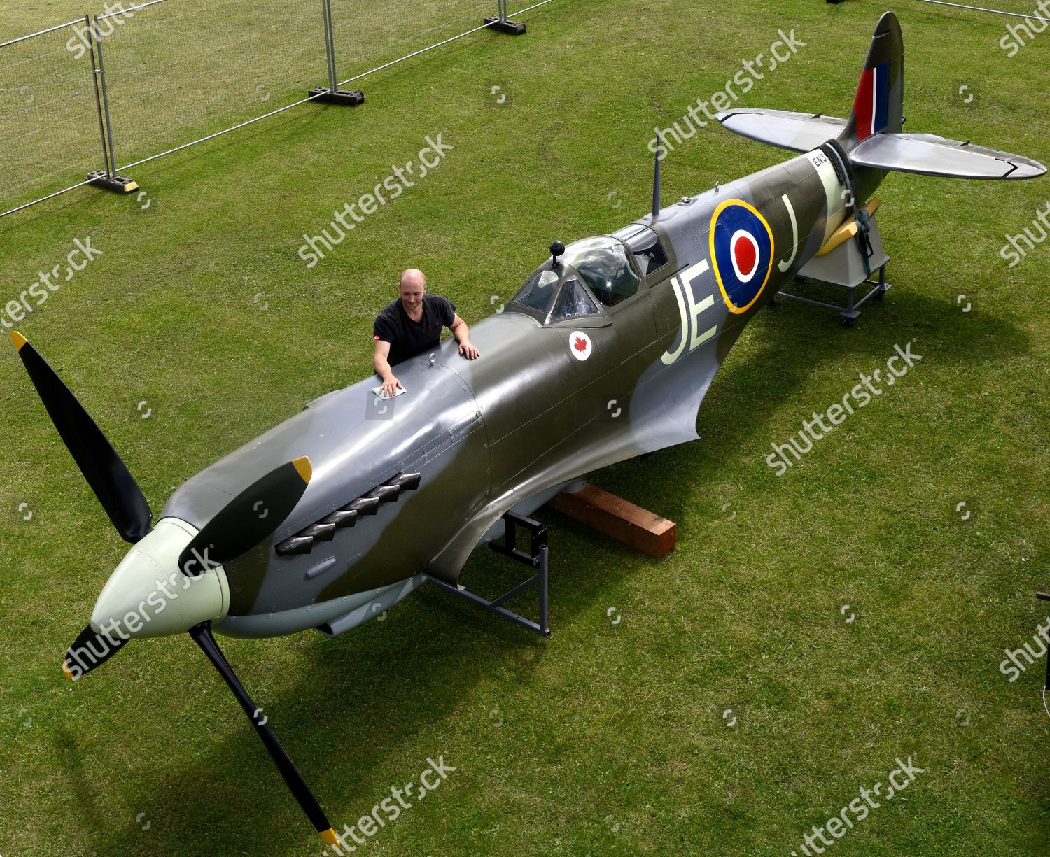 Stefan Bailey Cleaning Side Replica Spitfire Editorial Stock Photo ...