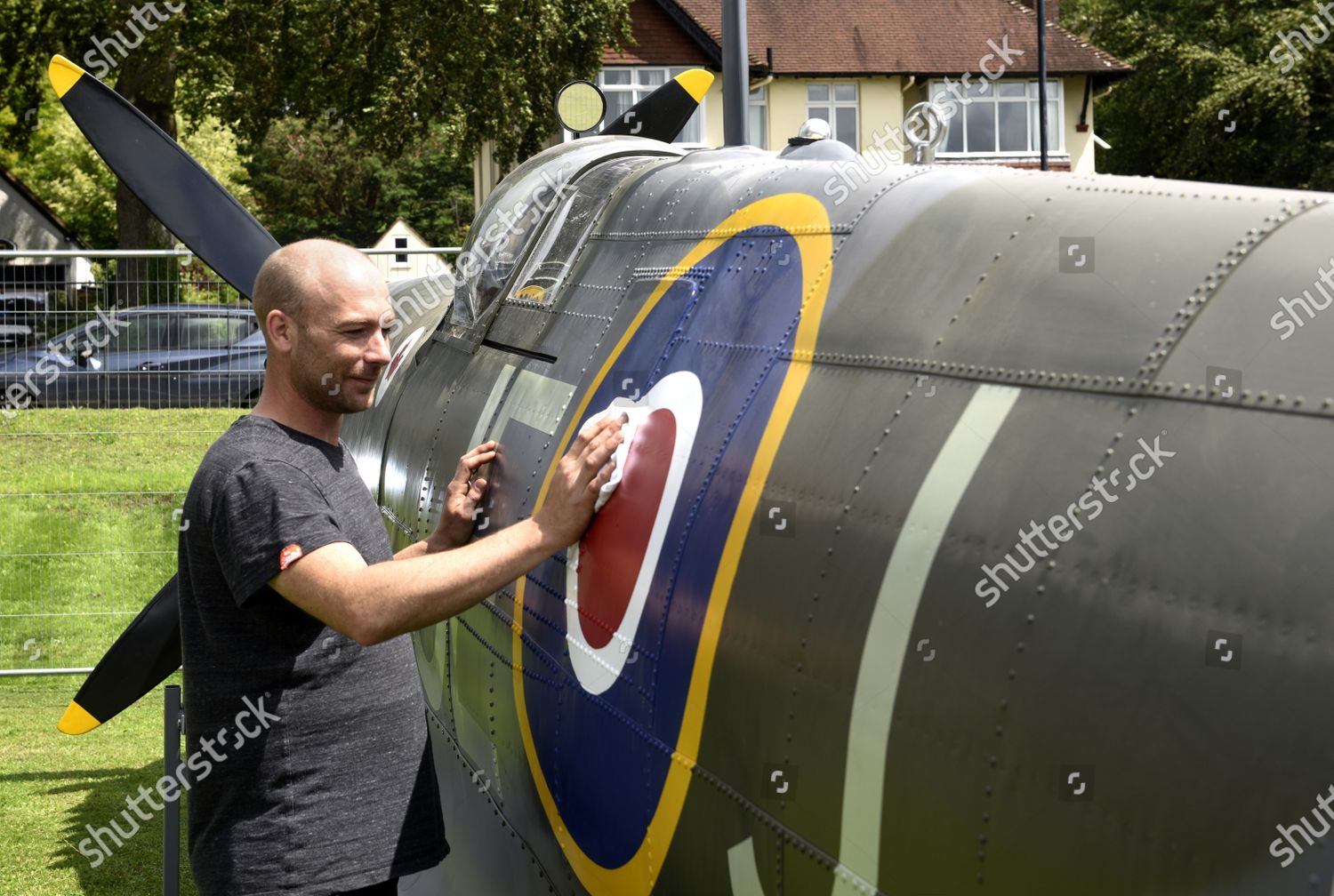 Stefan Bailey Cleaning Side Replica Spitfire Editorial Stock Photo ...