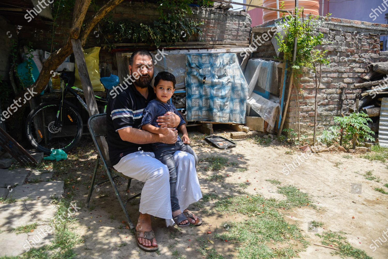 Bashir Ahmad Baba Holds His Nephew Editorial Stock Photo - Stock Image ...