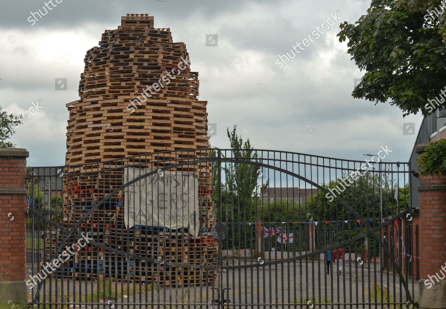 Controversial Bonfire Built Next Peace Wall Editorial Stock Photo ...