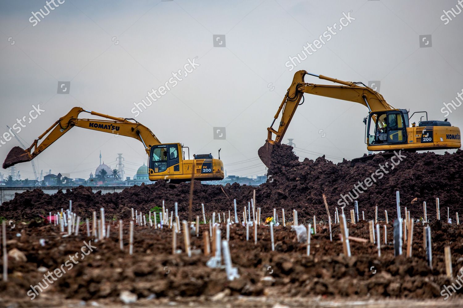 Excavator Clearing Land Around Rorotan Cemetery Editorial Stock Photo ...