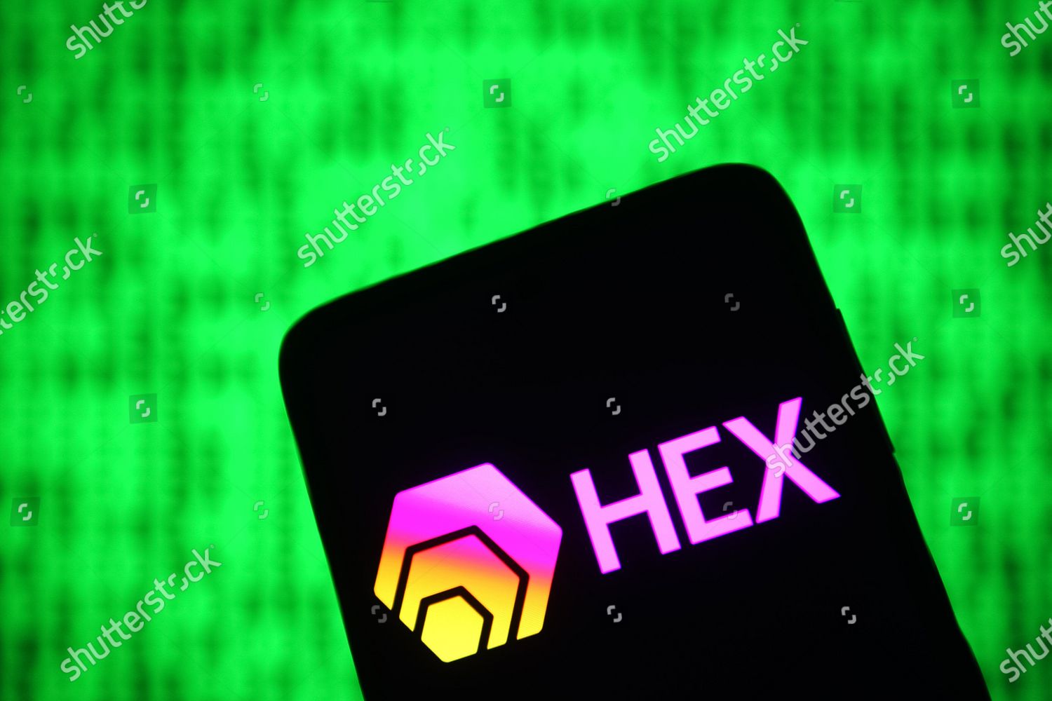 This Photo Illustration Hex Logo Cryptocurrency Editorial Stock Photo ...