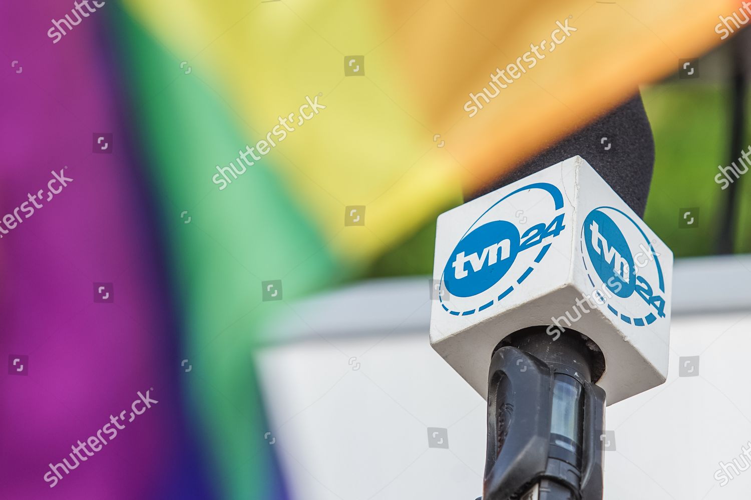 Microphone Tvn 24 Tv Station Seen Editorial Stock Photo - Stock Image ...
