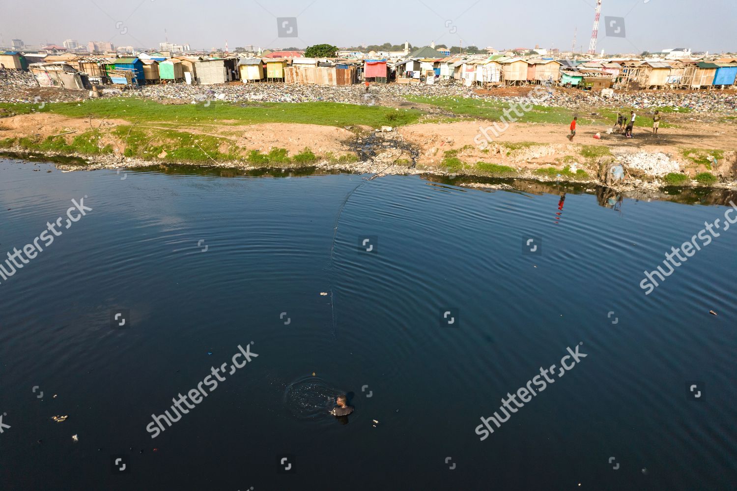 Man Swims Heavily Polluted Korle Lagoon Editorial Stock Photo - Stock ...