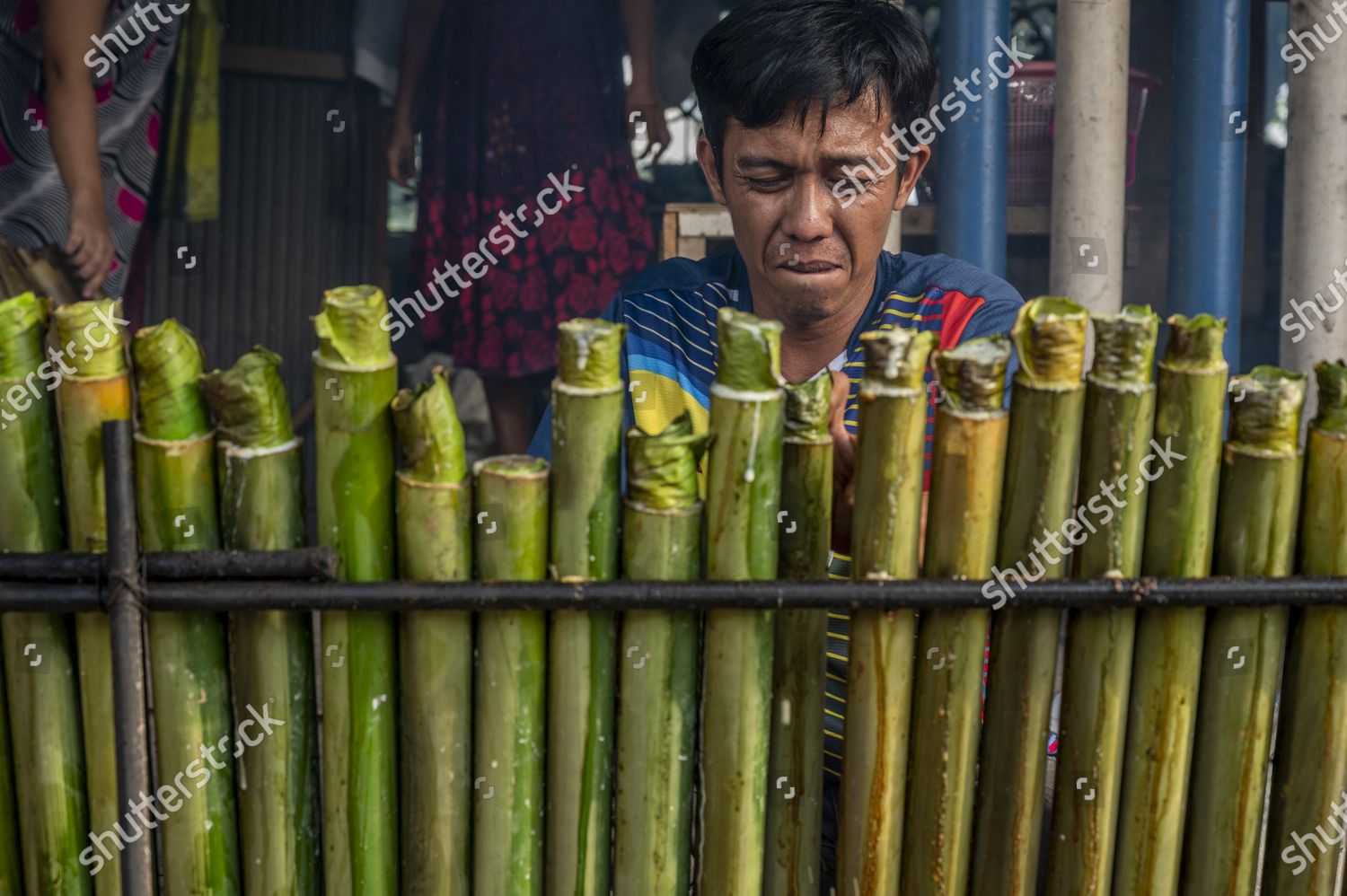Small Business Actor Arranges Bamboo Rice Editorial Stock Photo - Stock ...