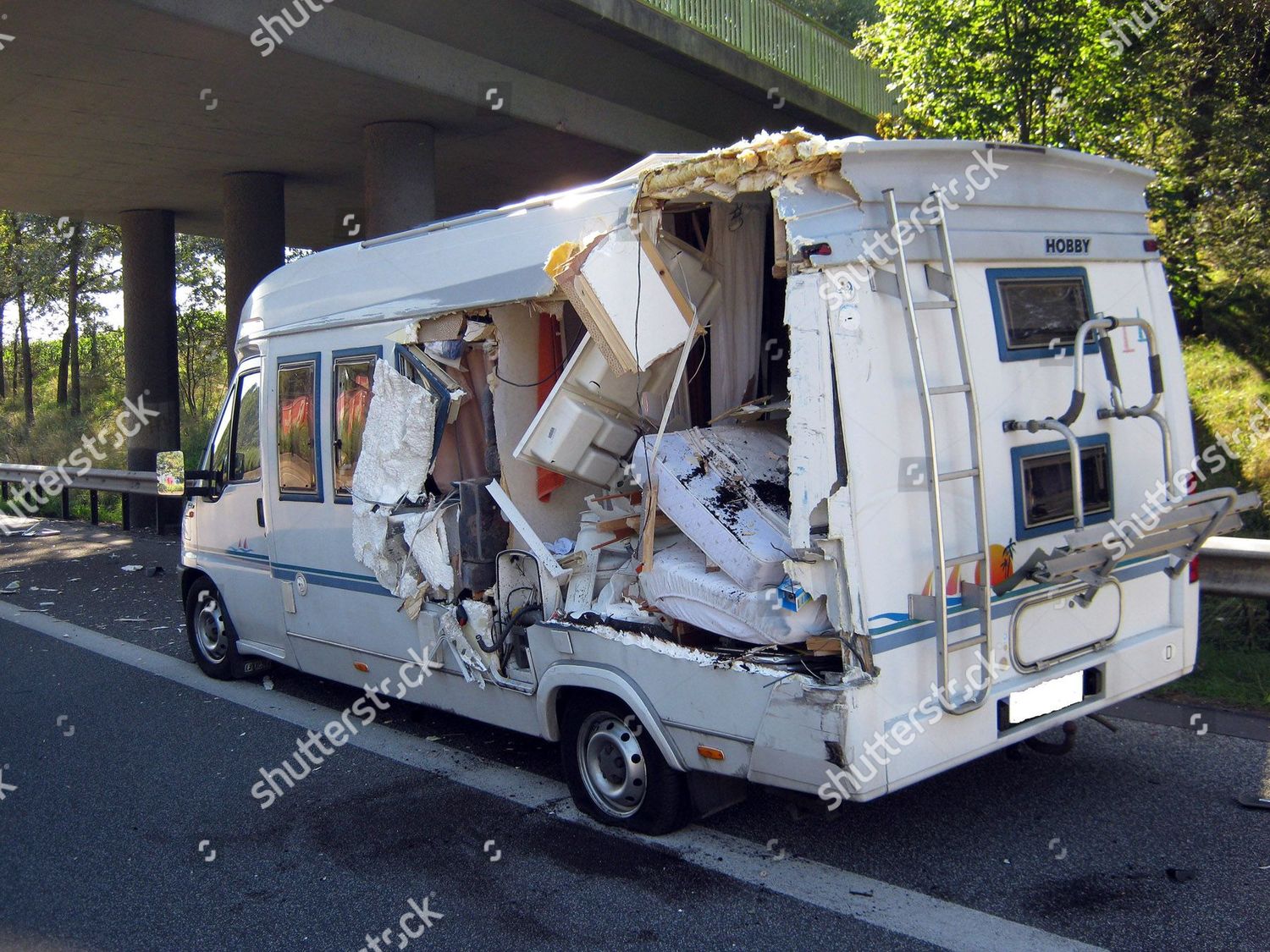 Damaged Camper Van Editorial Stock Photo - Stock Image | Shutterstock