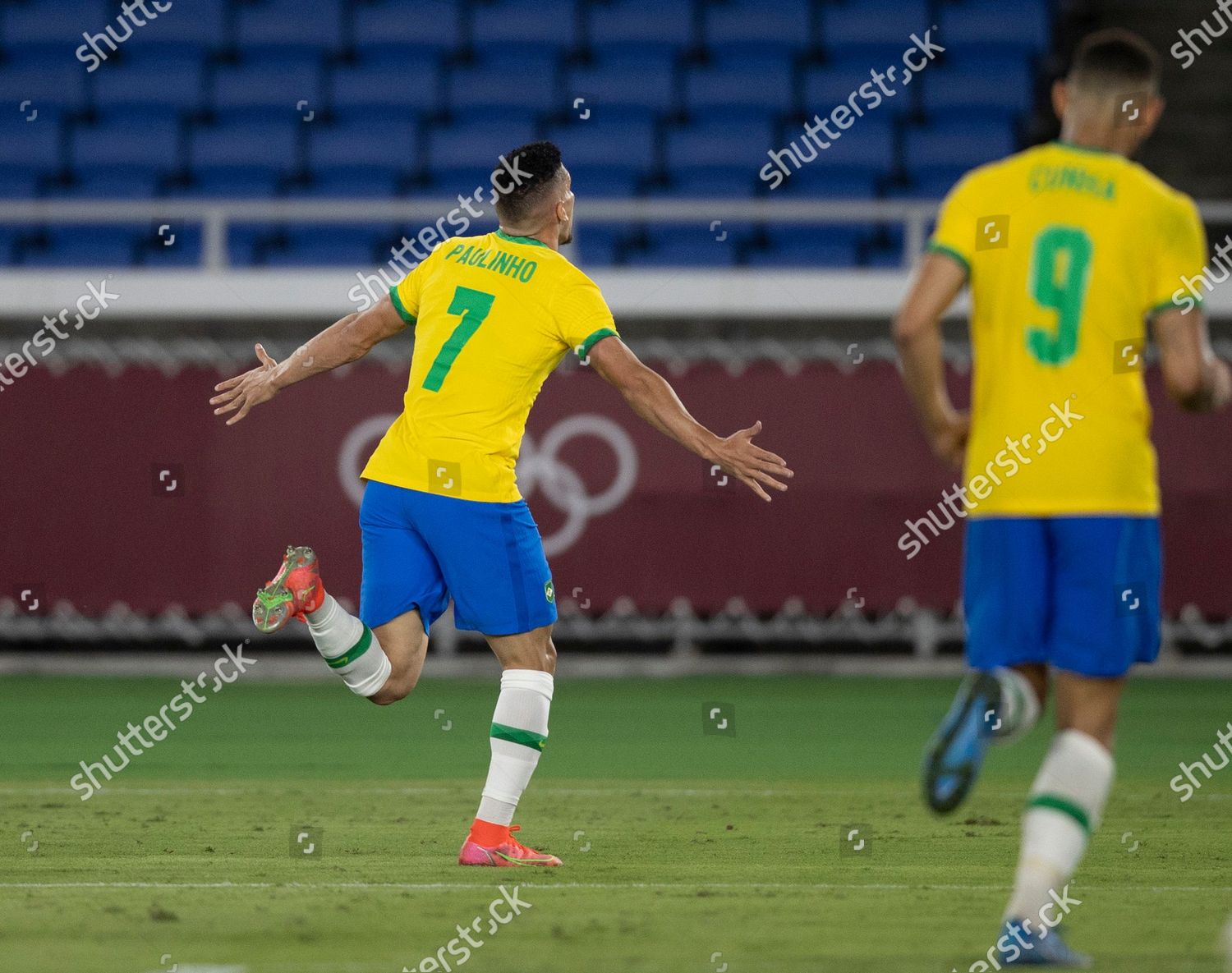 Paulinho Brazil Celebrates His Goal 42 Haber Amaçlı Stok Fotoğrafı ...