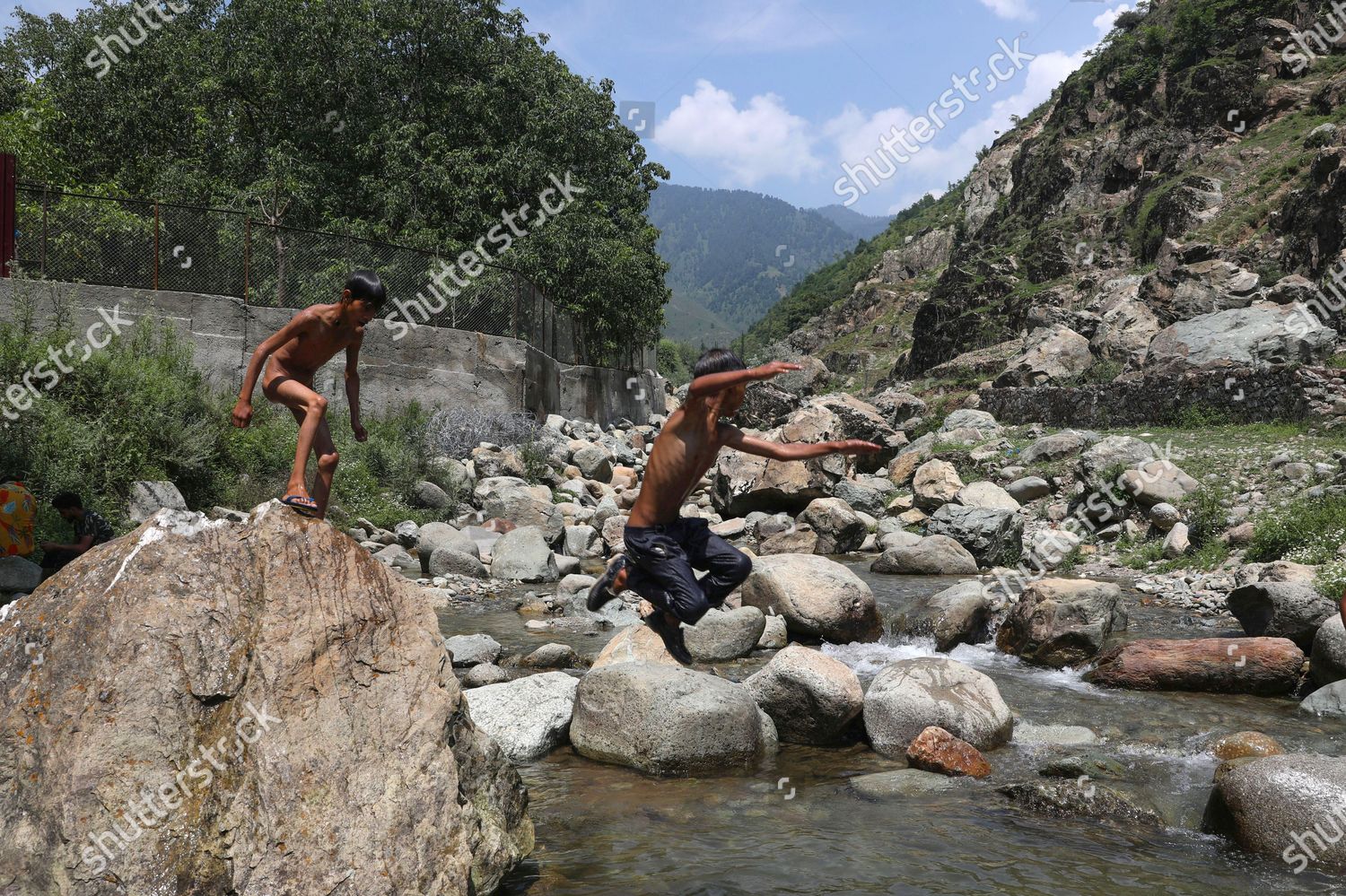 Boys Dive Into Stream Beat Heat Editorial Stock Photo - Stock Image ...