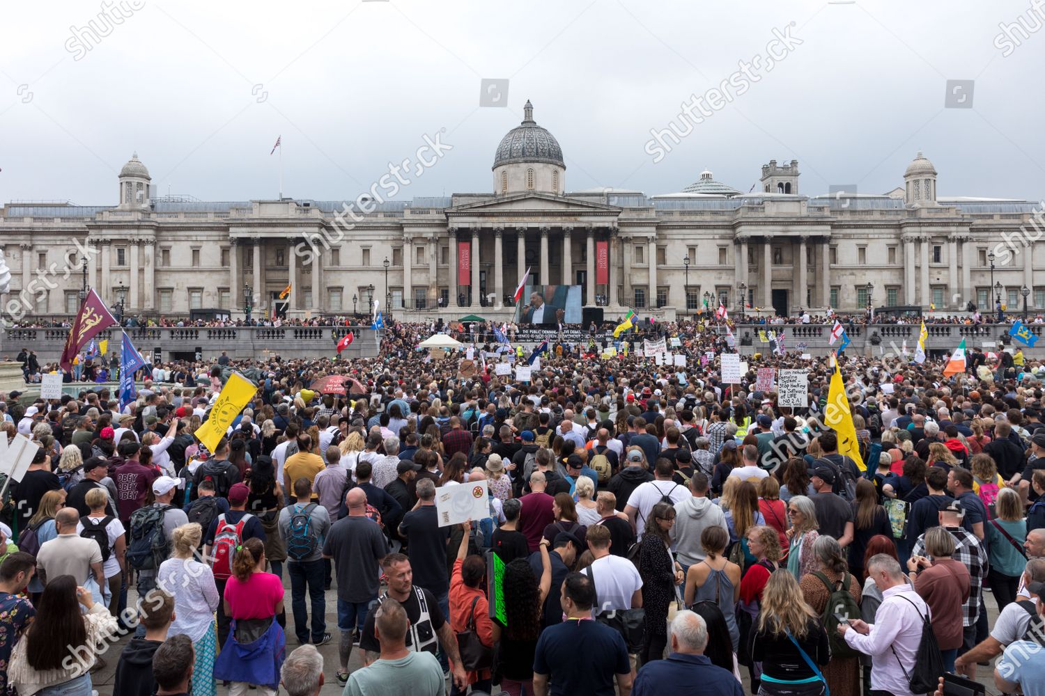 Crowd Freedom Fighters Seen Filling Trafalgar Editorial Stock Photo ...