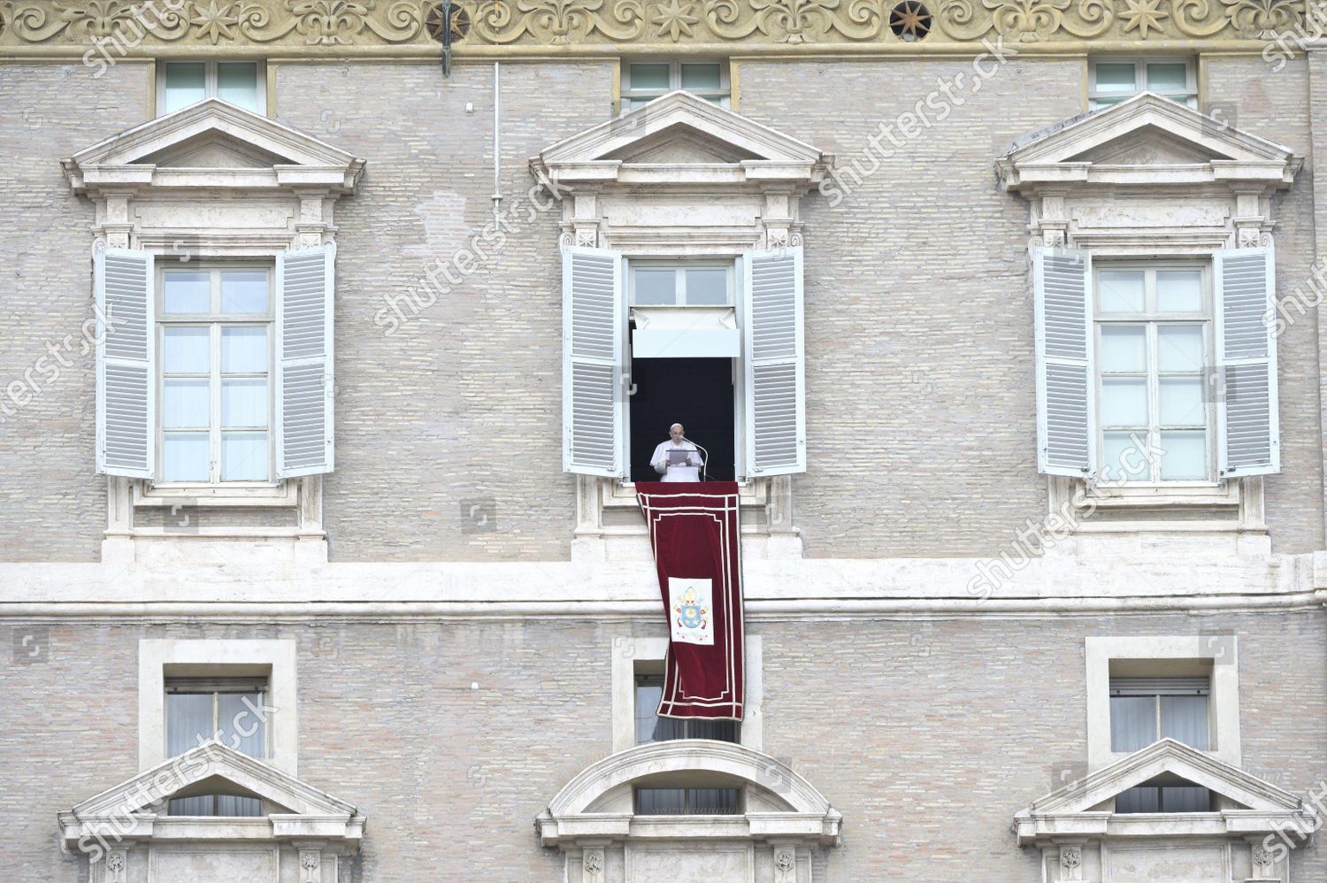 Pope Francis Delivers Angelus Prayer Window Editorial Stock Photo ...