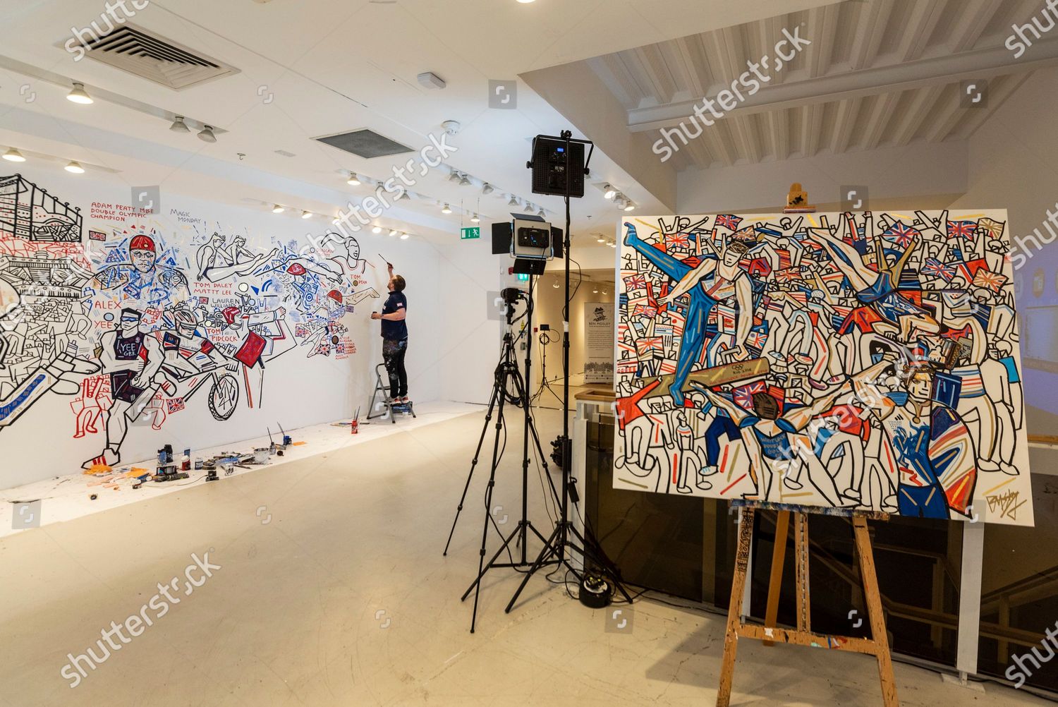 Ben Mosley Action Expressionist Painter Creates Editorial Stock Photo ...