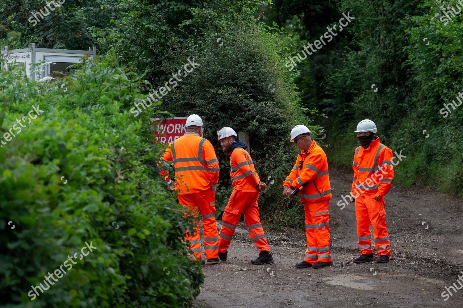 Four Hs2 Security Guards Blocking Access Editorial Stock Photo - Stock ...