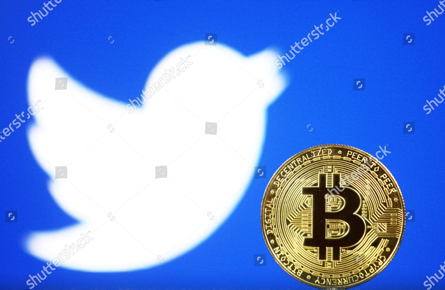 Bitcoin Cryptocurrency Coin Twitter Logo Pictured Editorial Stock Photo ...