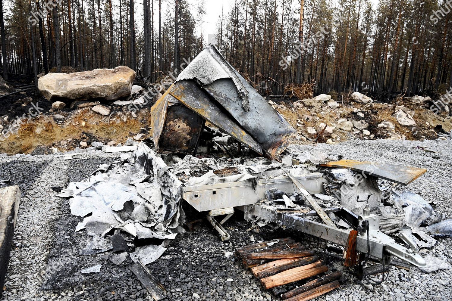 Burned Items On Construction Site Wind Editorial Stock Photo - Stock ...