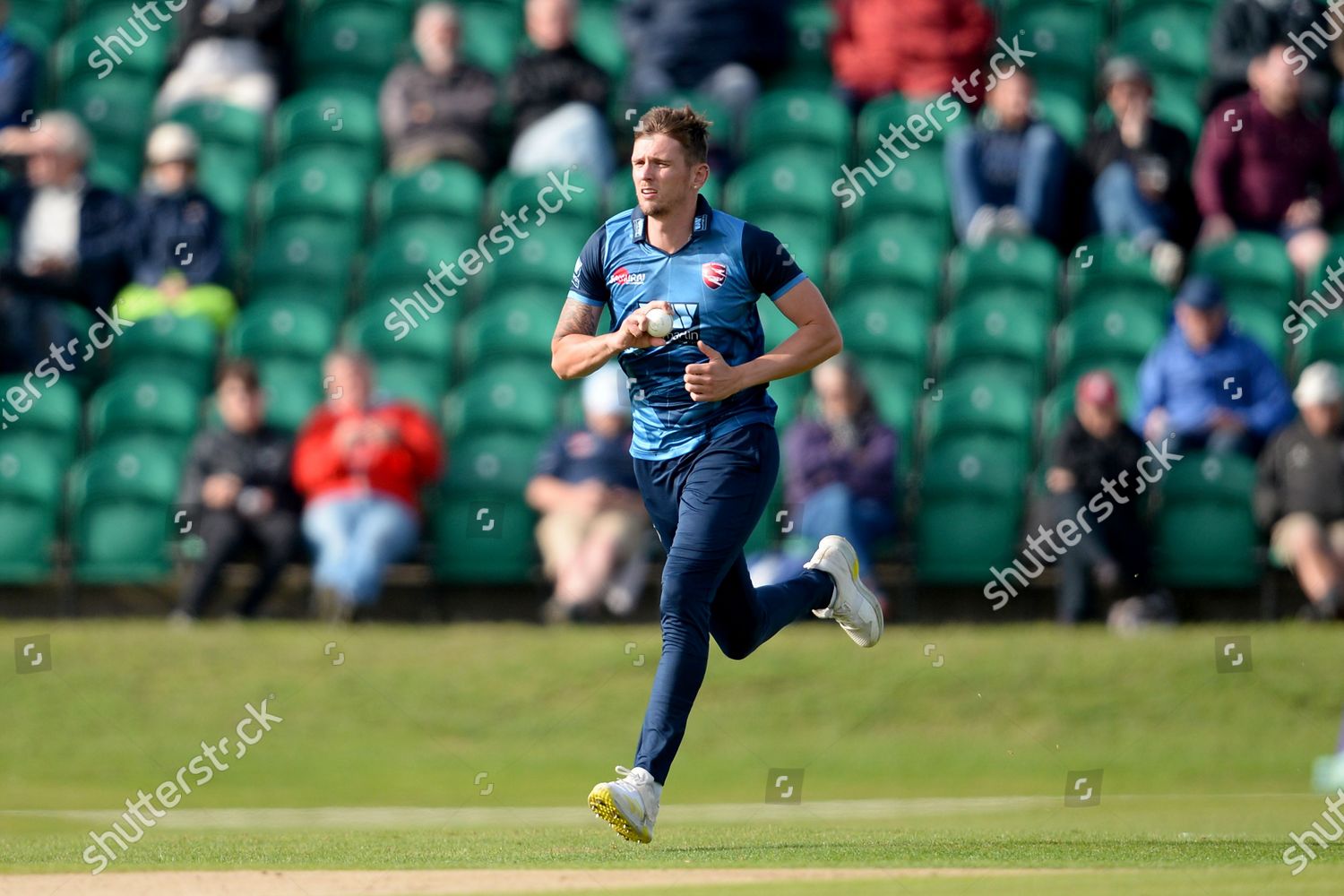 Harry Podmore Kent Running Bowl During Editorial Stock Photo - Stock ...