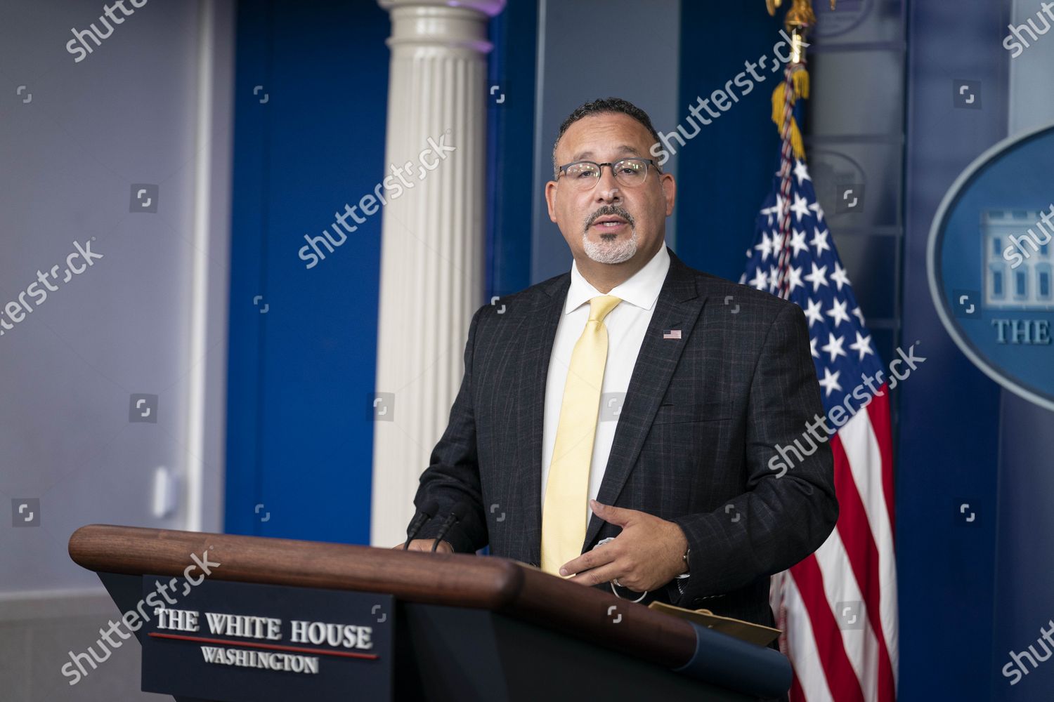 Secretary Education Dr Miguel Cardona Delivers Editorial Stock Photo ...