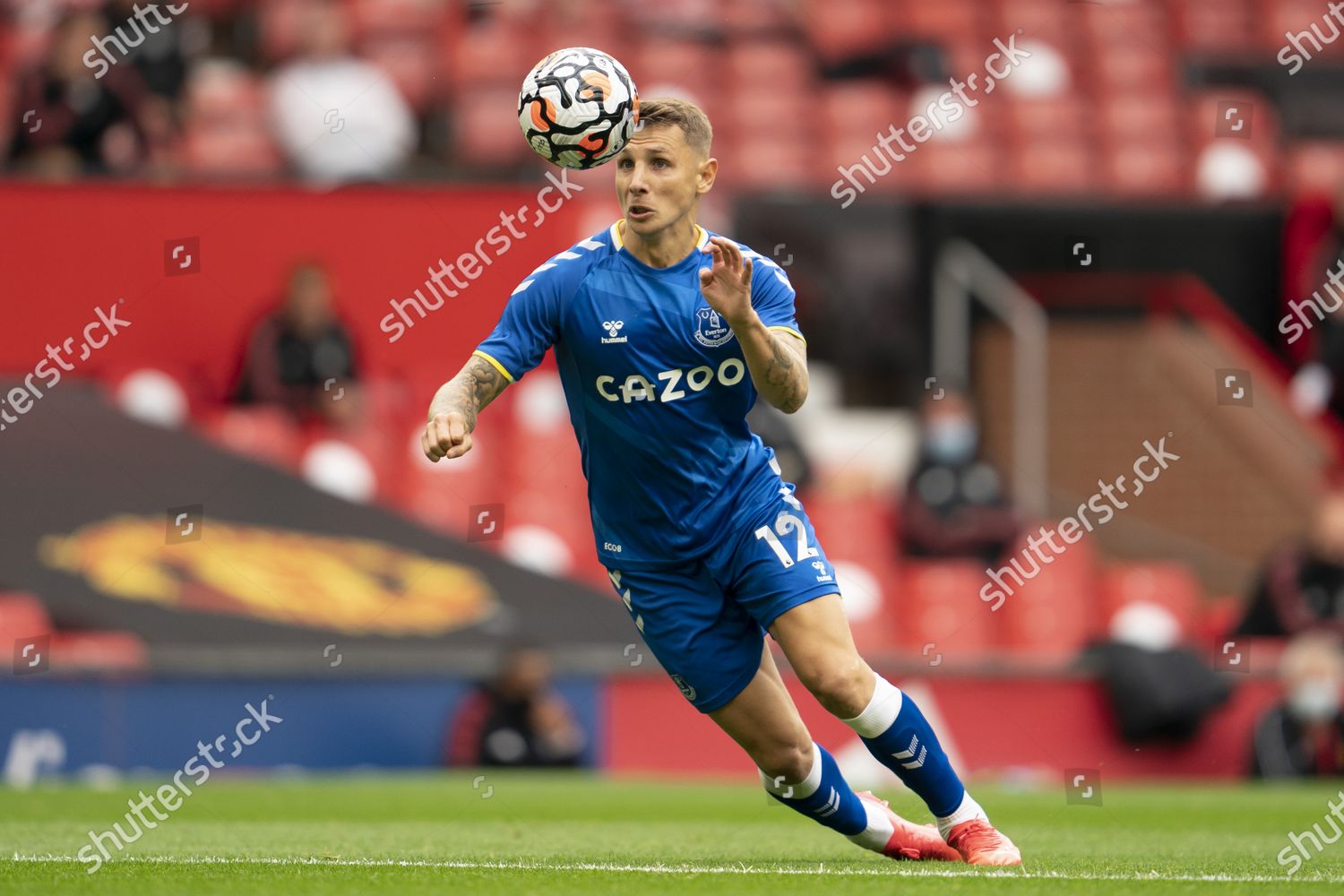 Evertons Lucas Digne Heads Ball Editorial Stock Photo - Stock Image | Shutterstock