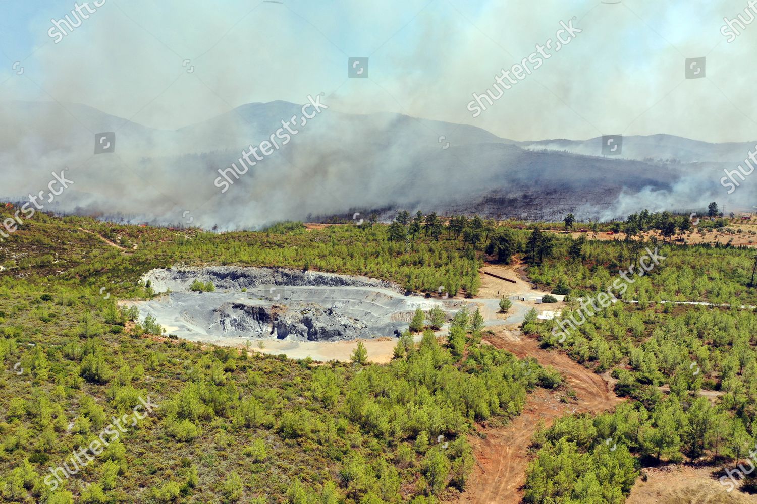 Photo Taken Drone Shows Wildfire Bodrum Editorial Stock Photo - Stock ...