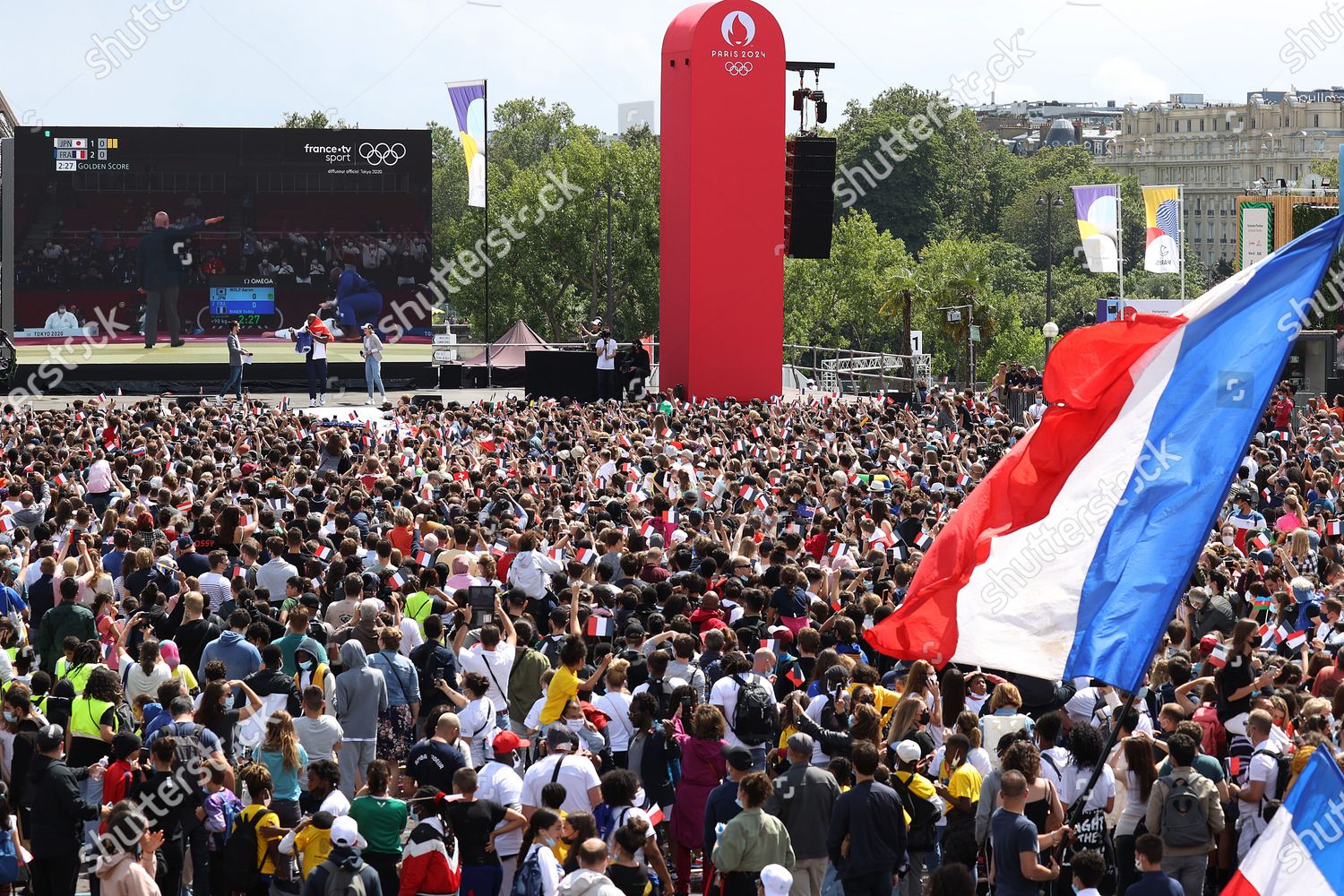 People Gather Olympics Fan Zone Watch Editorial Stock Photo - Stock ...